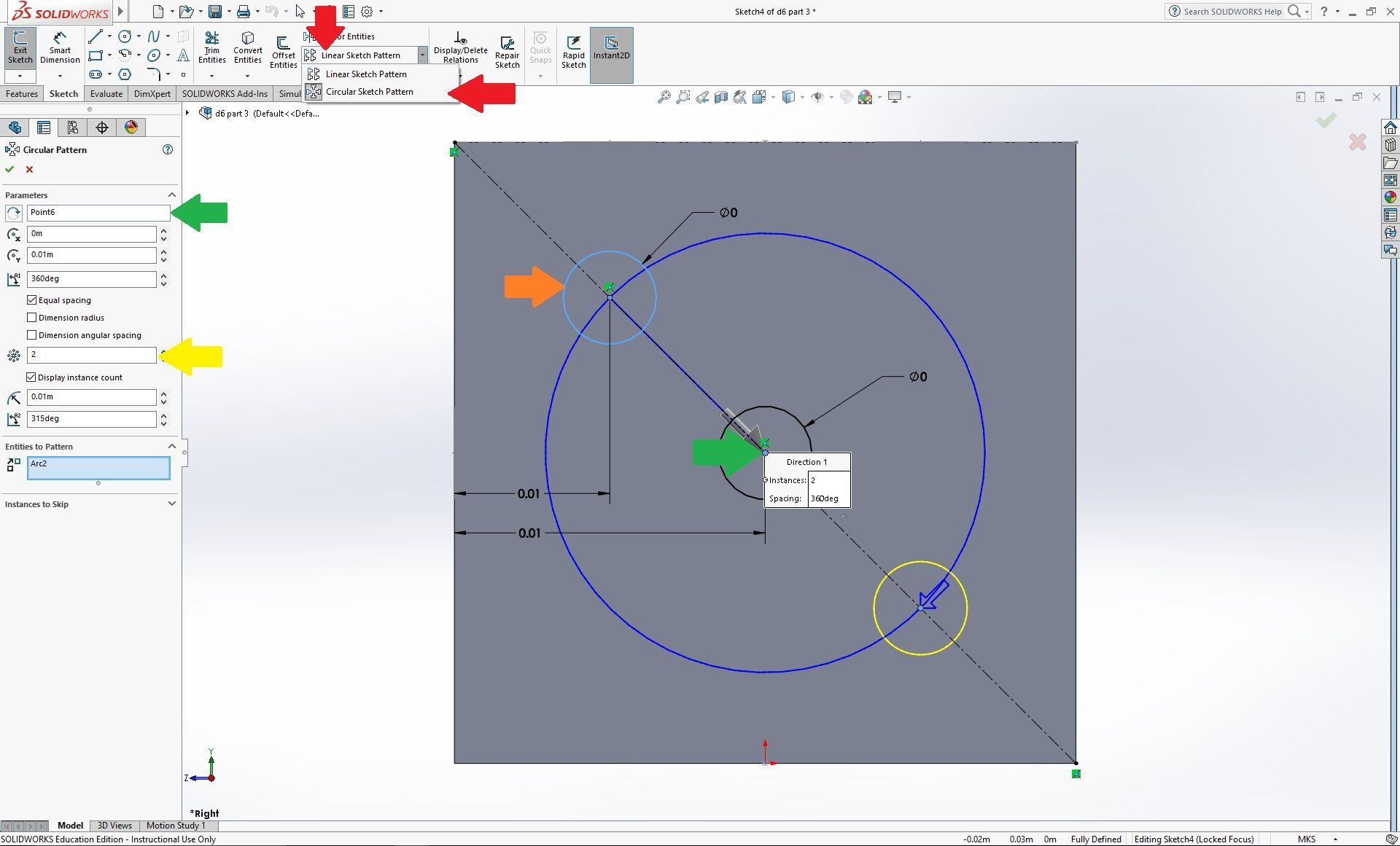 Learning a Few Basic Functions of SOLIDWORKS: Making a Six Sided Dice ...