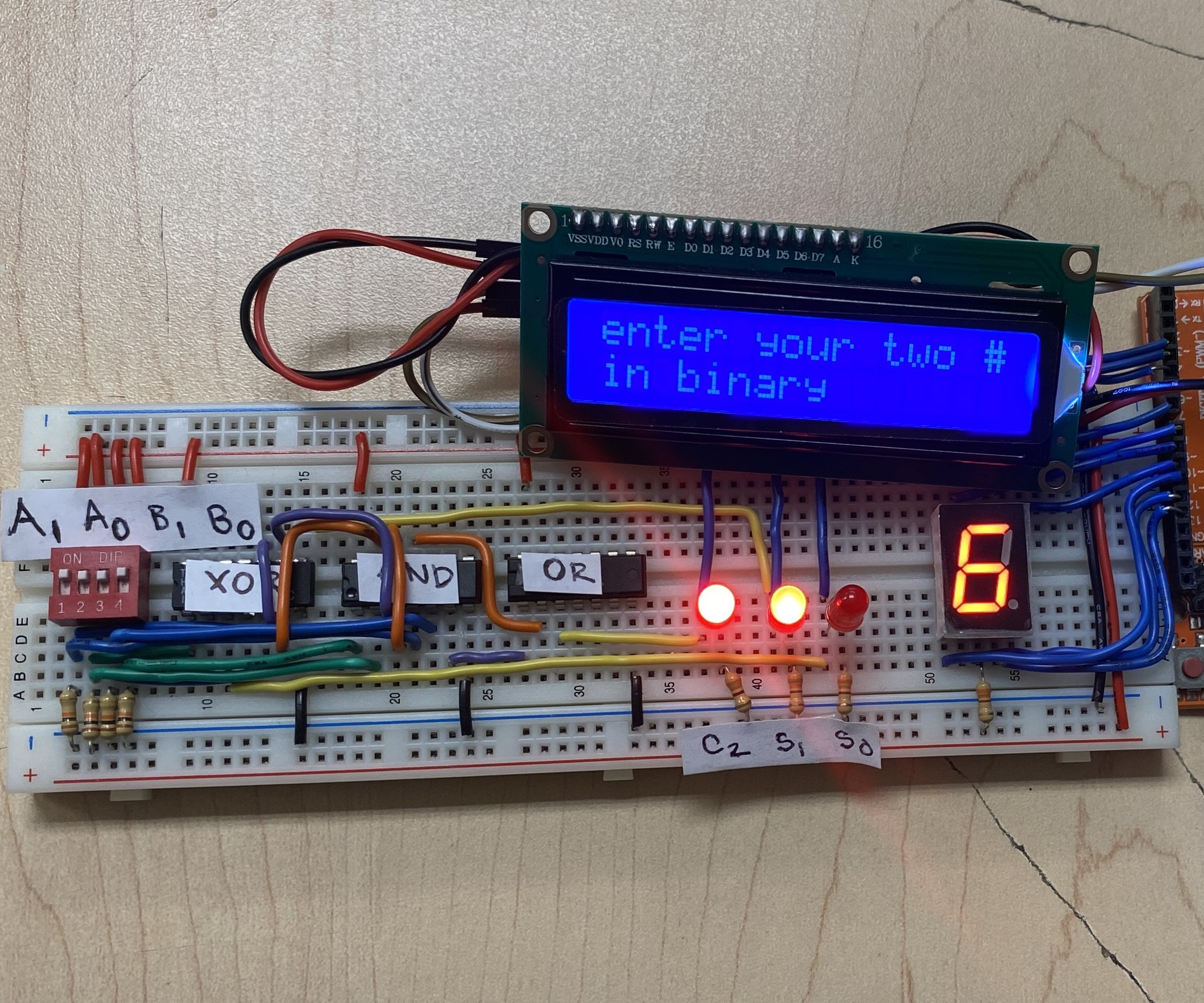 2-Bit Adder With 7-Segment Display and LCD : 6 Steps (with Pictures) - Instructables