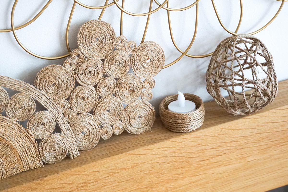 DIY Twine Shapes for Home Decor | Rainbows, Flower Coasters & More : 9 ...