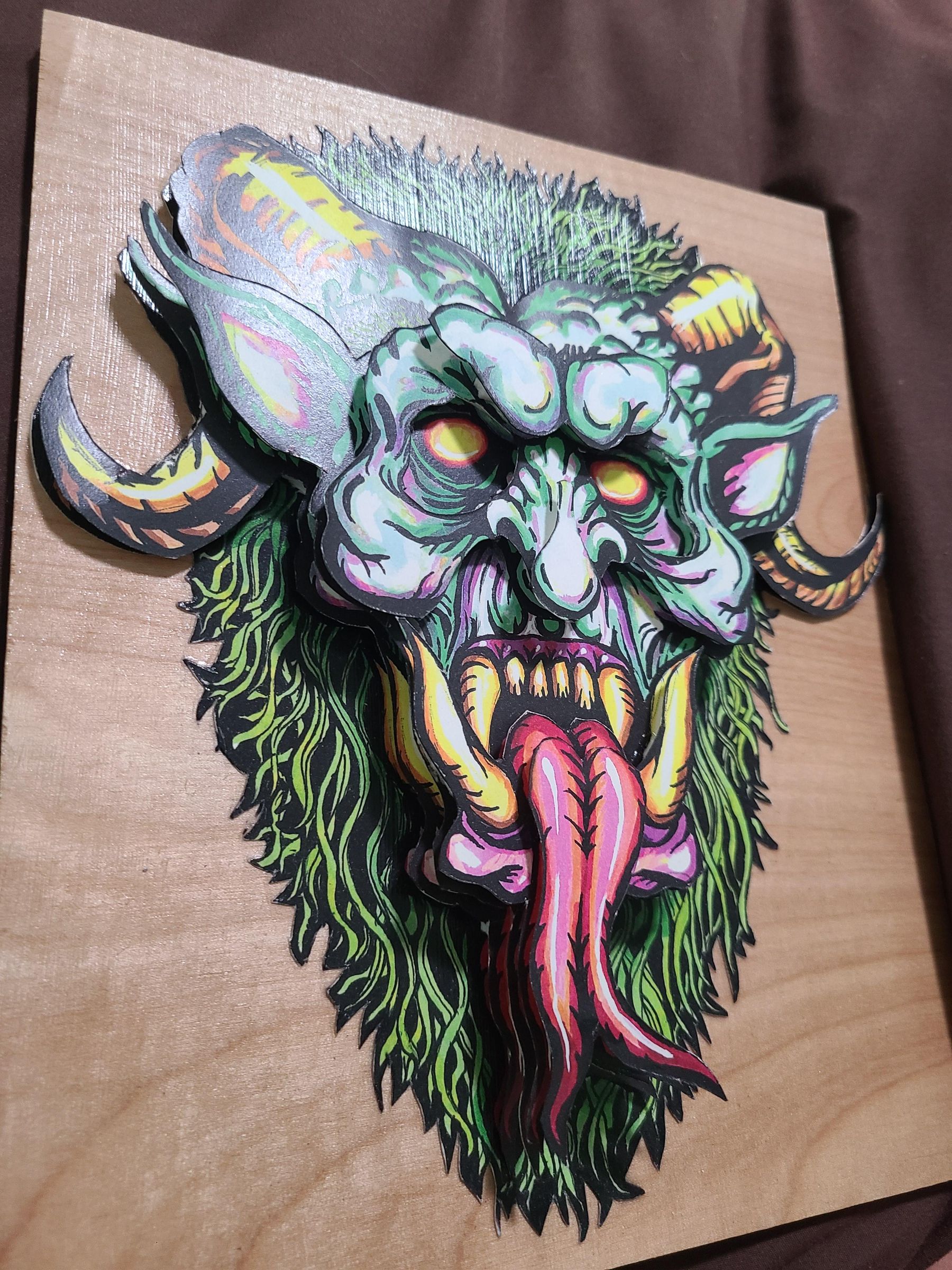 Make 3d Cardstock Picture Art Like This Krampus Face : 4 Steps ...