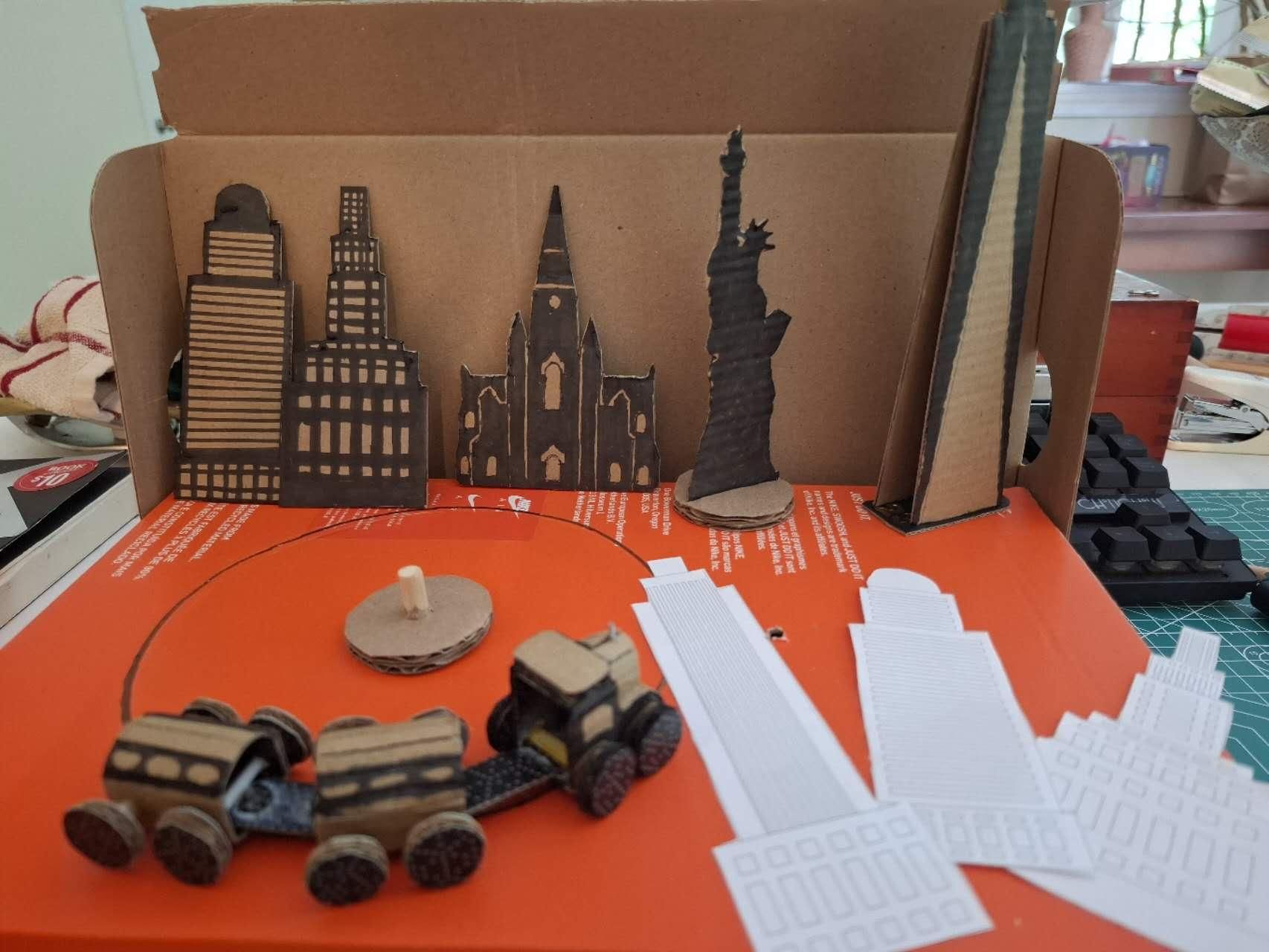Cardboard NYC: a Moving Skyline Train : 5 Steps - Instructables
