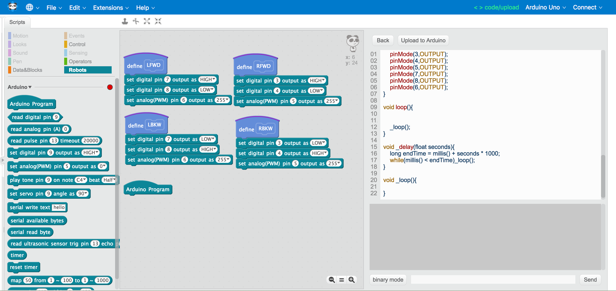 Getting Started With MBlock Browser Based Coding for HyperDuino : 3 ...