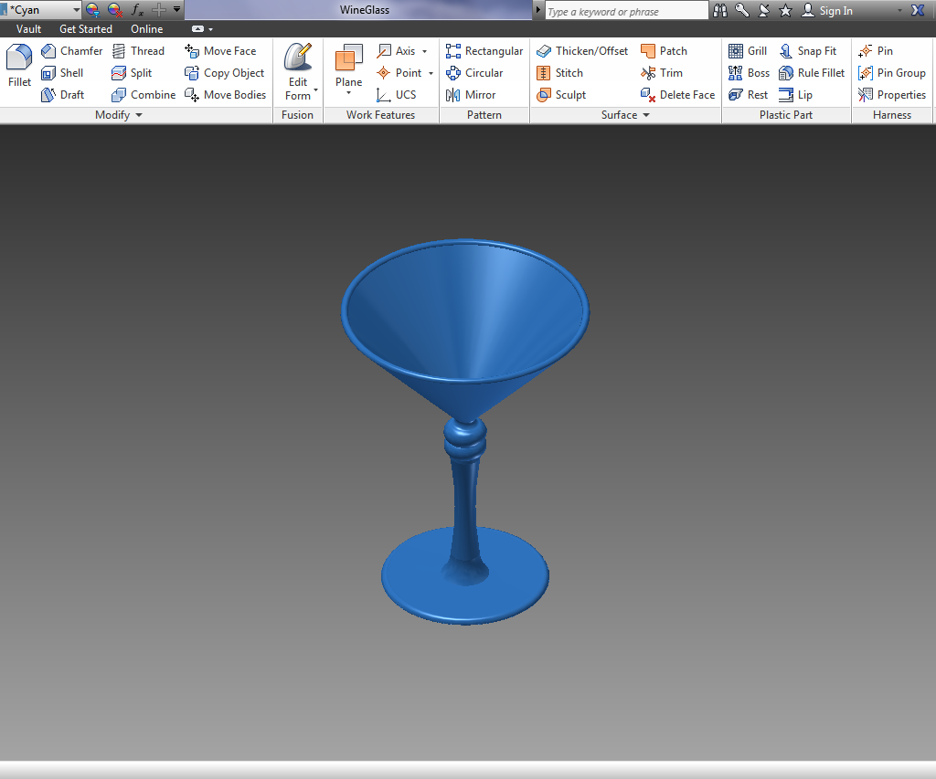 Autodesk Inventor Professional 2013 Basic Wine Glass Tutorial : 4 Steps ...