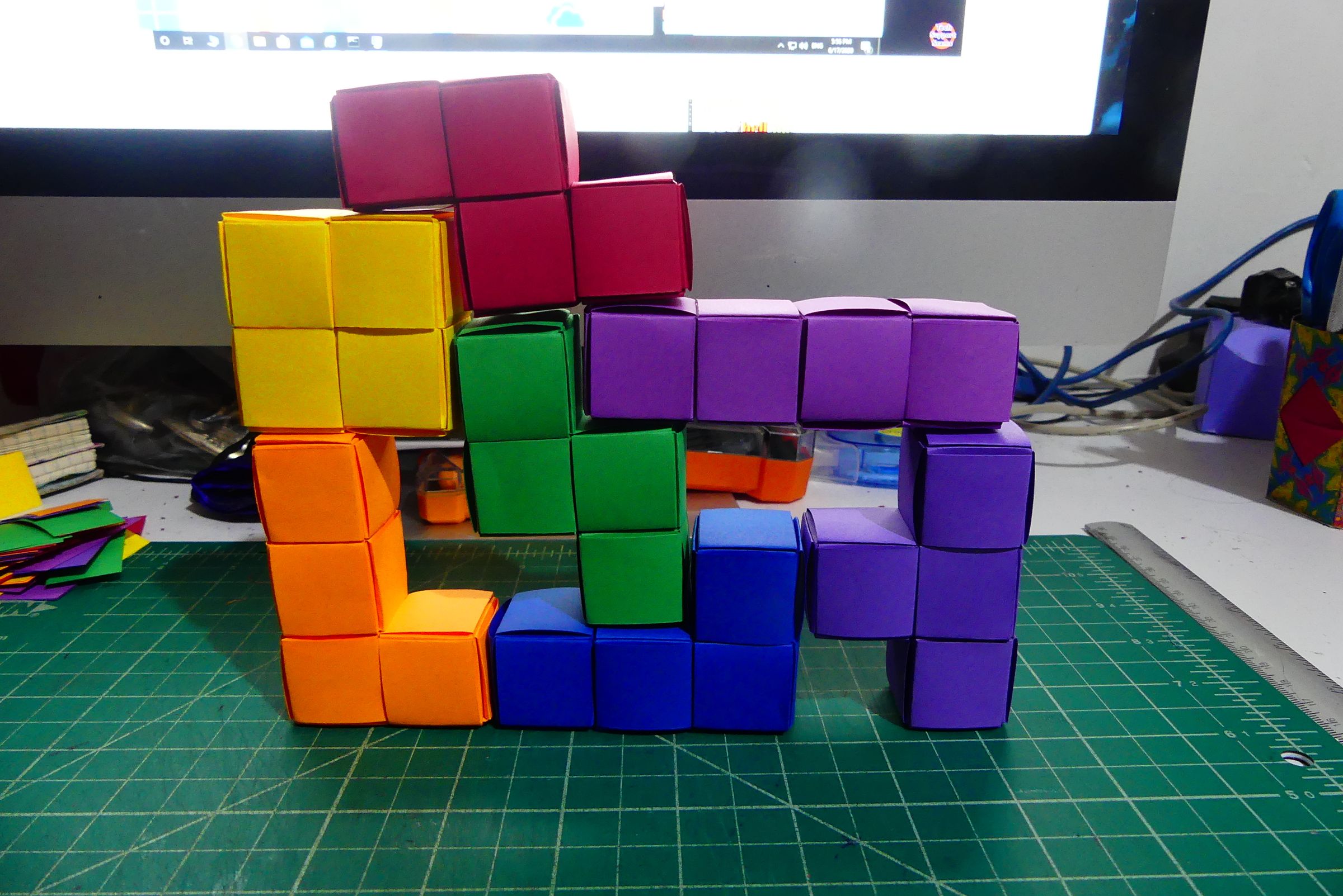Rainbow Tetris Paper Sculpture : 7 Steps (with Pictures) - Instructables