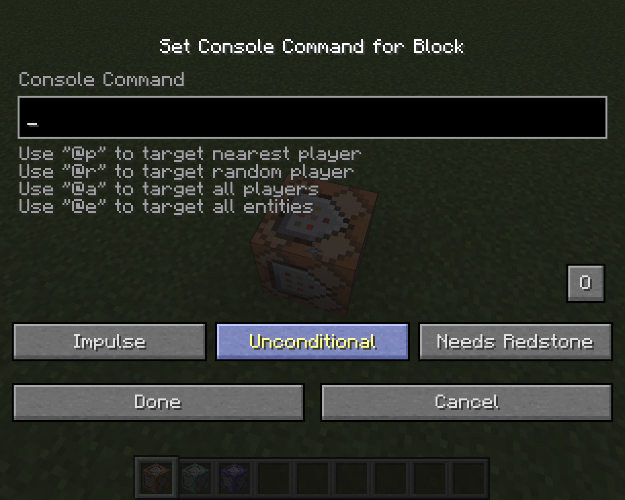 Guide to the New 1.9 Command Blocks : 5 Steps - Instructables