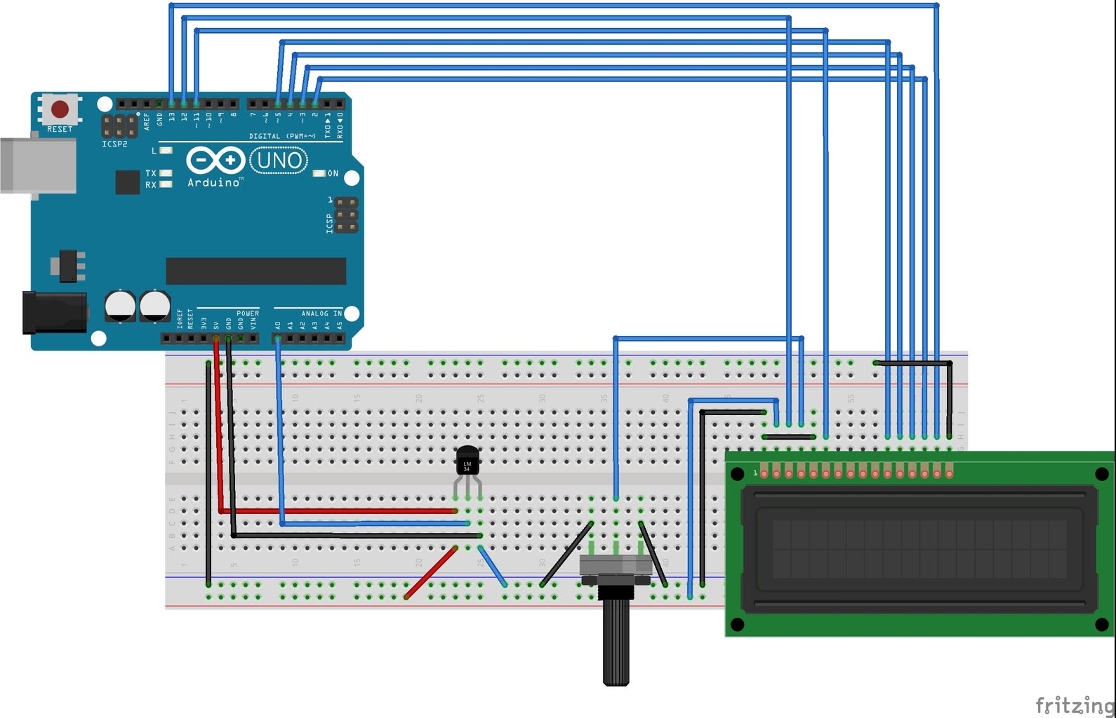 Arduino Powered Temperature Sensor With Lcd Output First Time Author