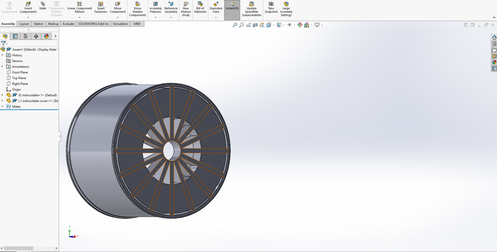 Simple Wheel and Wheel Cover Design With Solidworks for 3D Printing : 8 ...