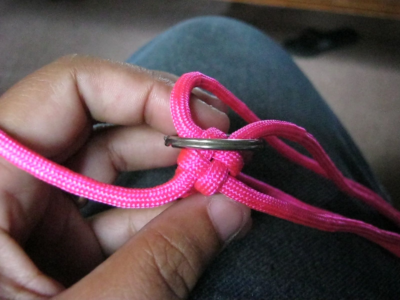 Paracord Breast Cancer Awareness Keychain : 8 Steps (with Pictures ...