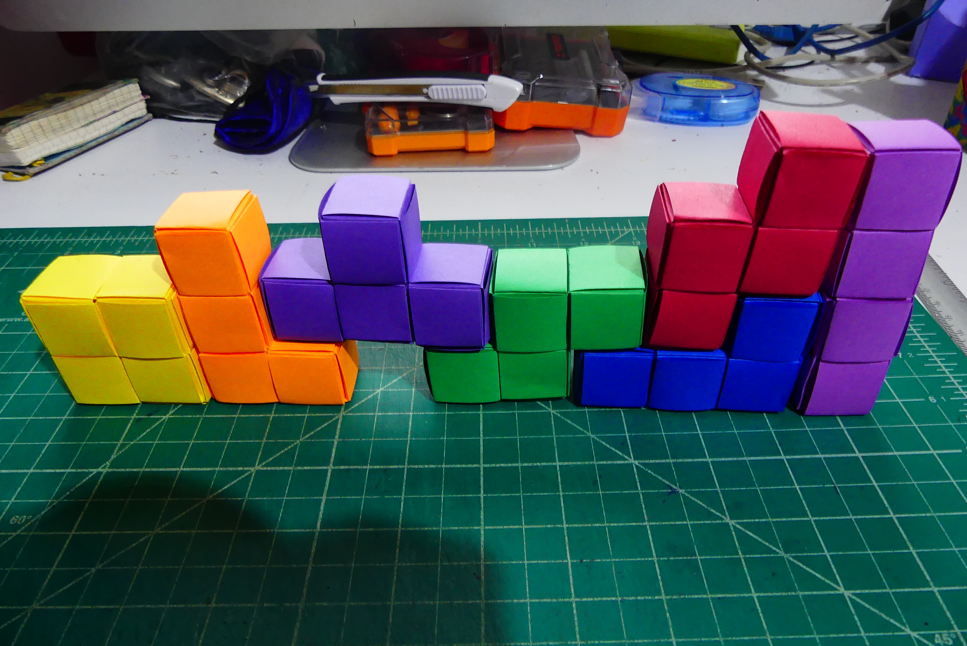 Rainbow Tetris Paper Sculpture : 7 Steps (with Pictures) - Instructables