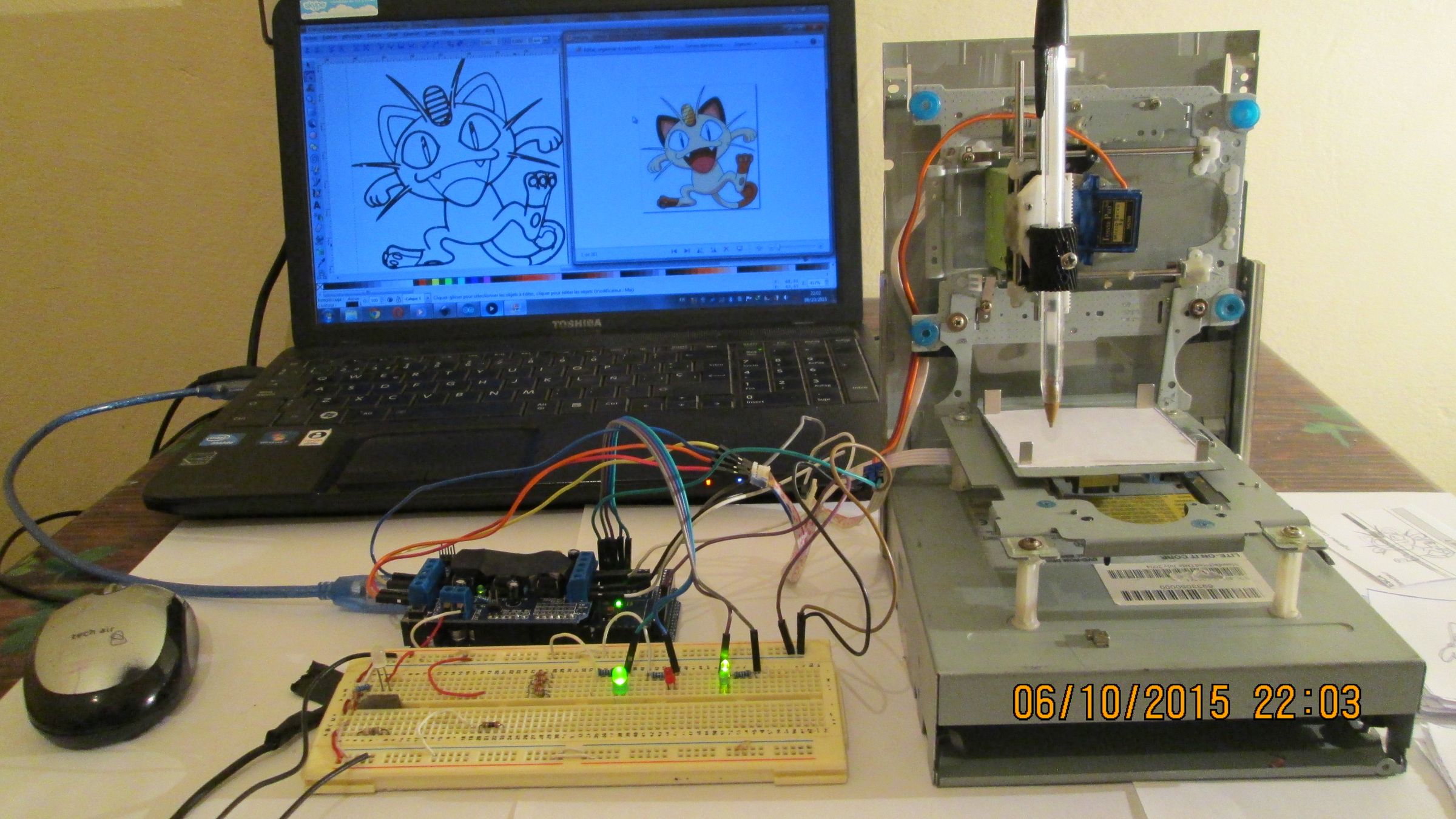 Mini CNC Machine Arduino Based & Adafruit Driver Motor L293D V1 & 2 ...