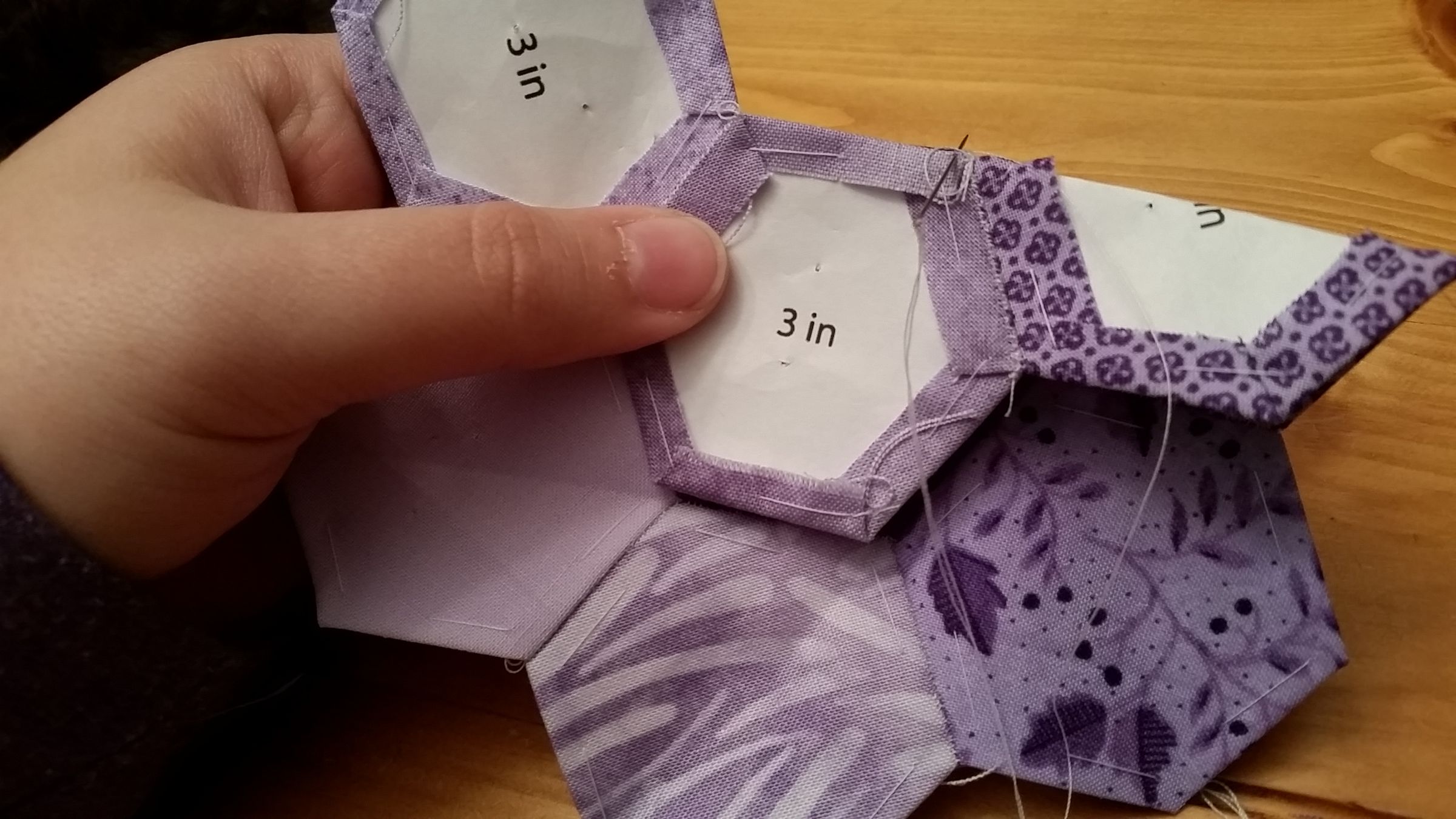 Hexagon English Paper Hand Piecing : 8 Steps (with Pictures ...
