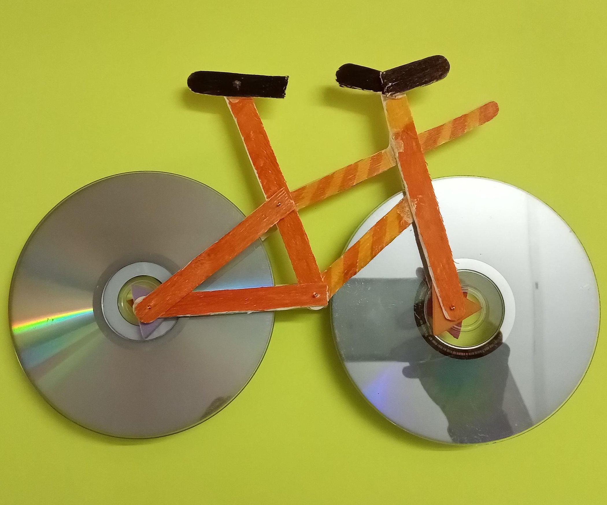 Unusual Use of CDs & Ice Cream Sticks in Making Cycle Working Model : 7 ...