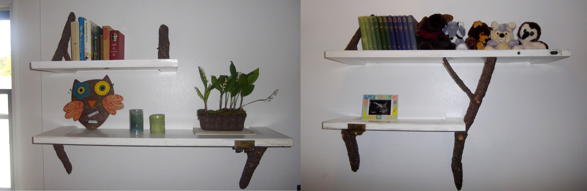 Old Door + Fallen Branches = Shelves! - Instructables