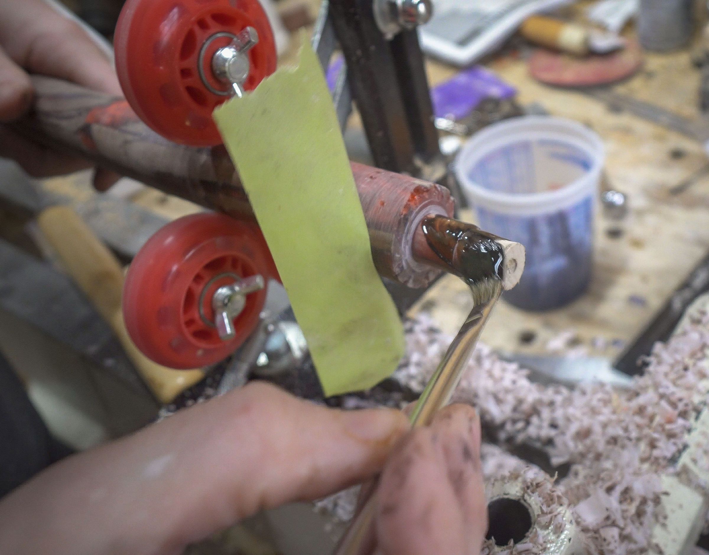 How to Make a Custom Hybrid Epoxy Pool Cue Using a Wood Lathe : 19 ...