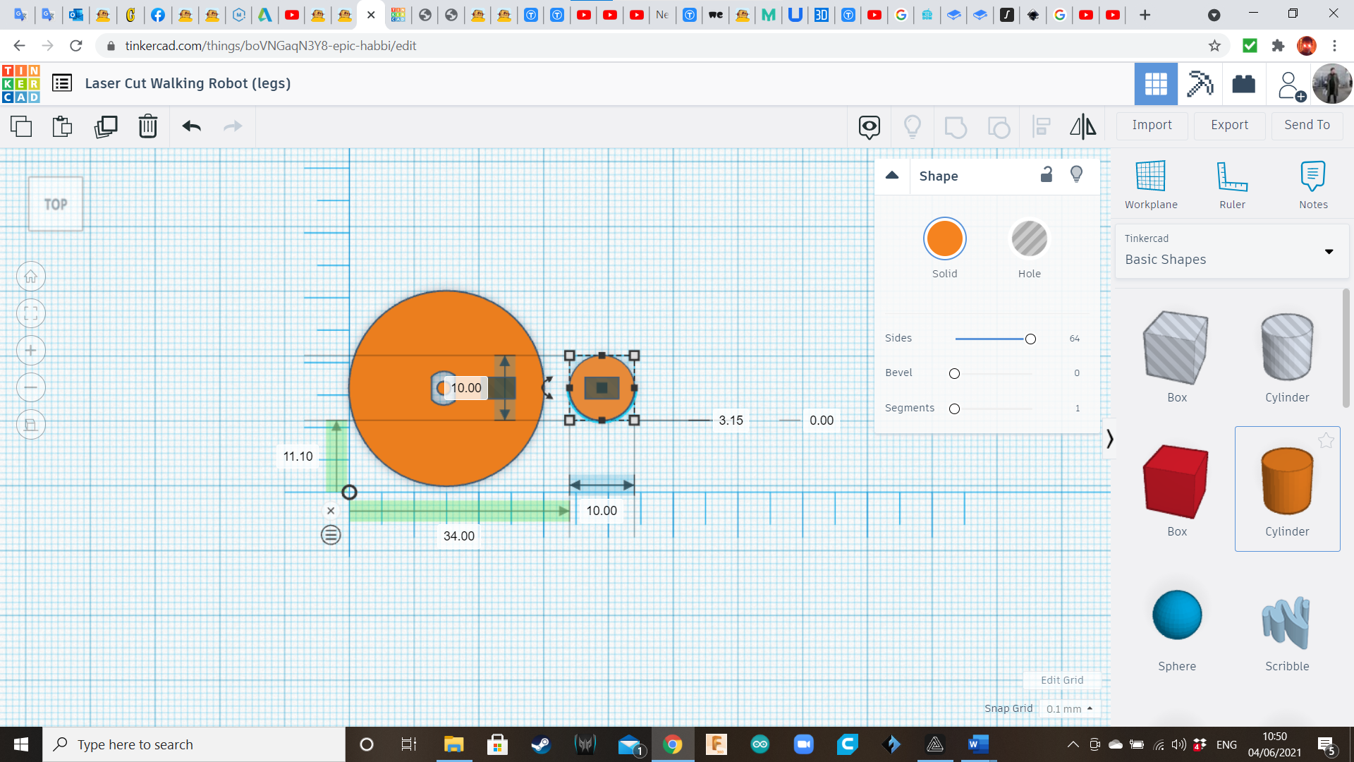 Tinkercad Robotics for School: Laser-cut Walking Machine! : 27 Steps ...