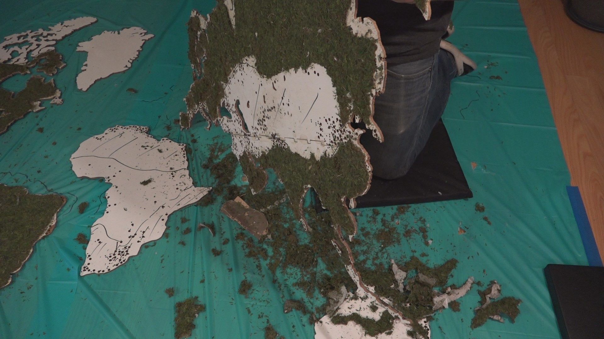 Floating World Backlit Moss Map With Arduino Fiber Optic LED Cities ...