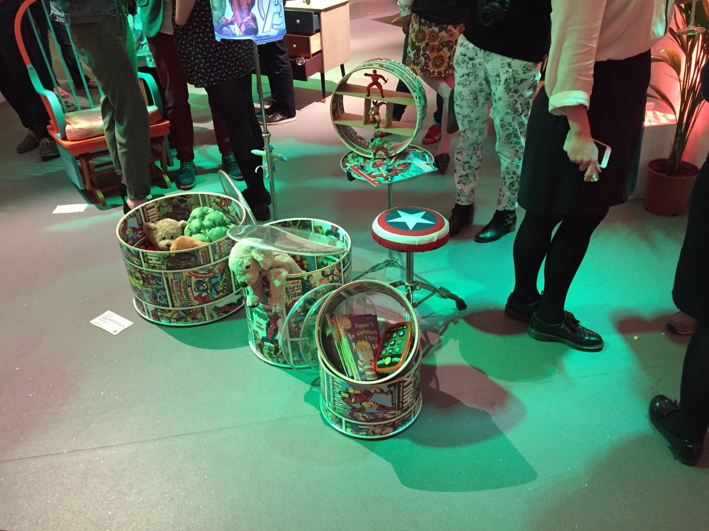 Super Hero Themed Children's Toy Storage Set UpCycled From a Drum Kit ...