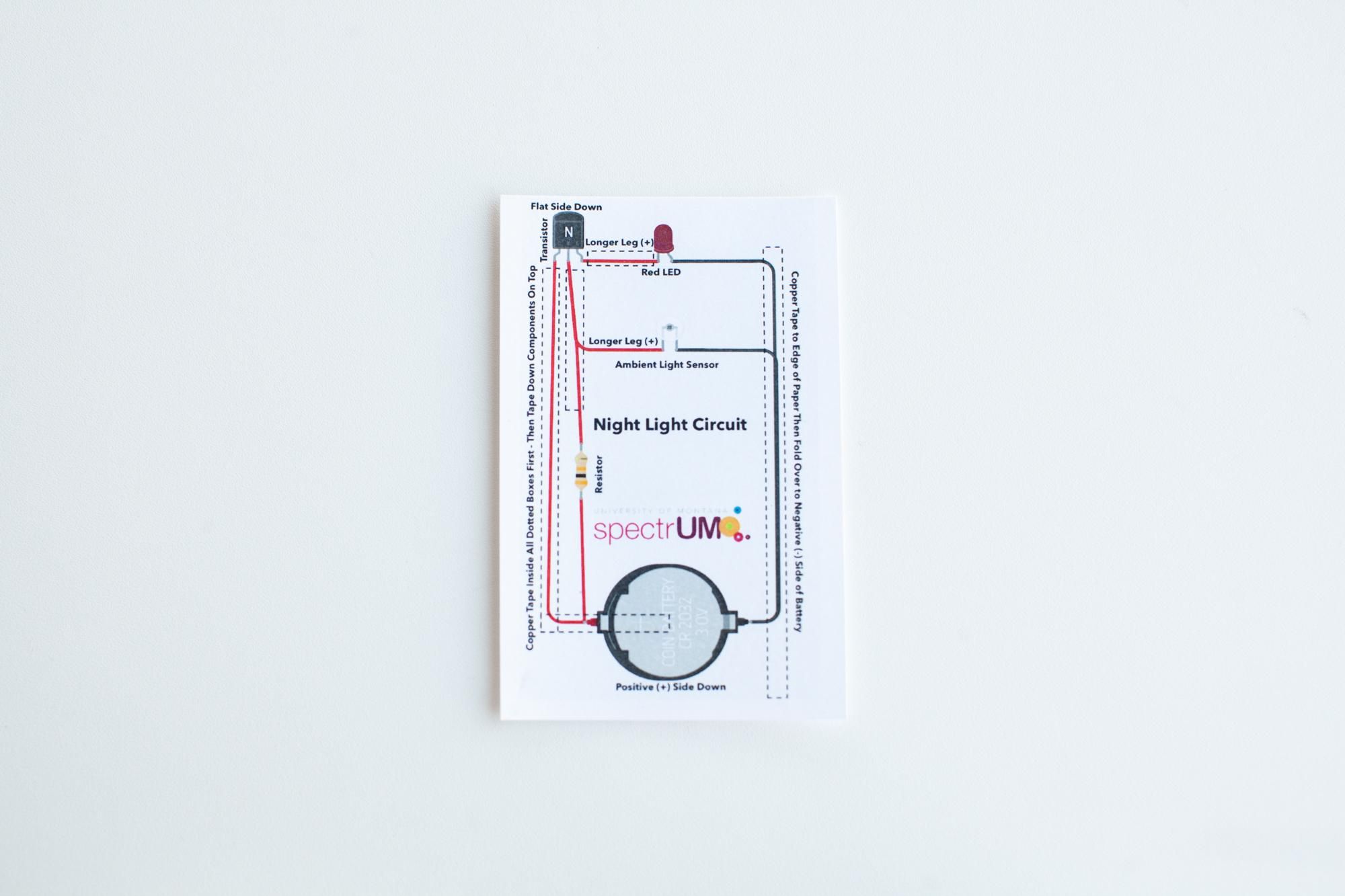 Make a Simple Ambient Light Sensor/Night Light Paper Circuit : 13 Steps ...