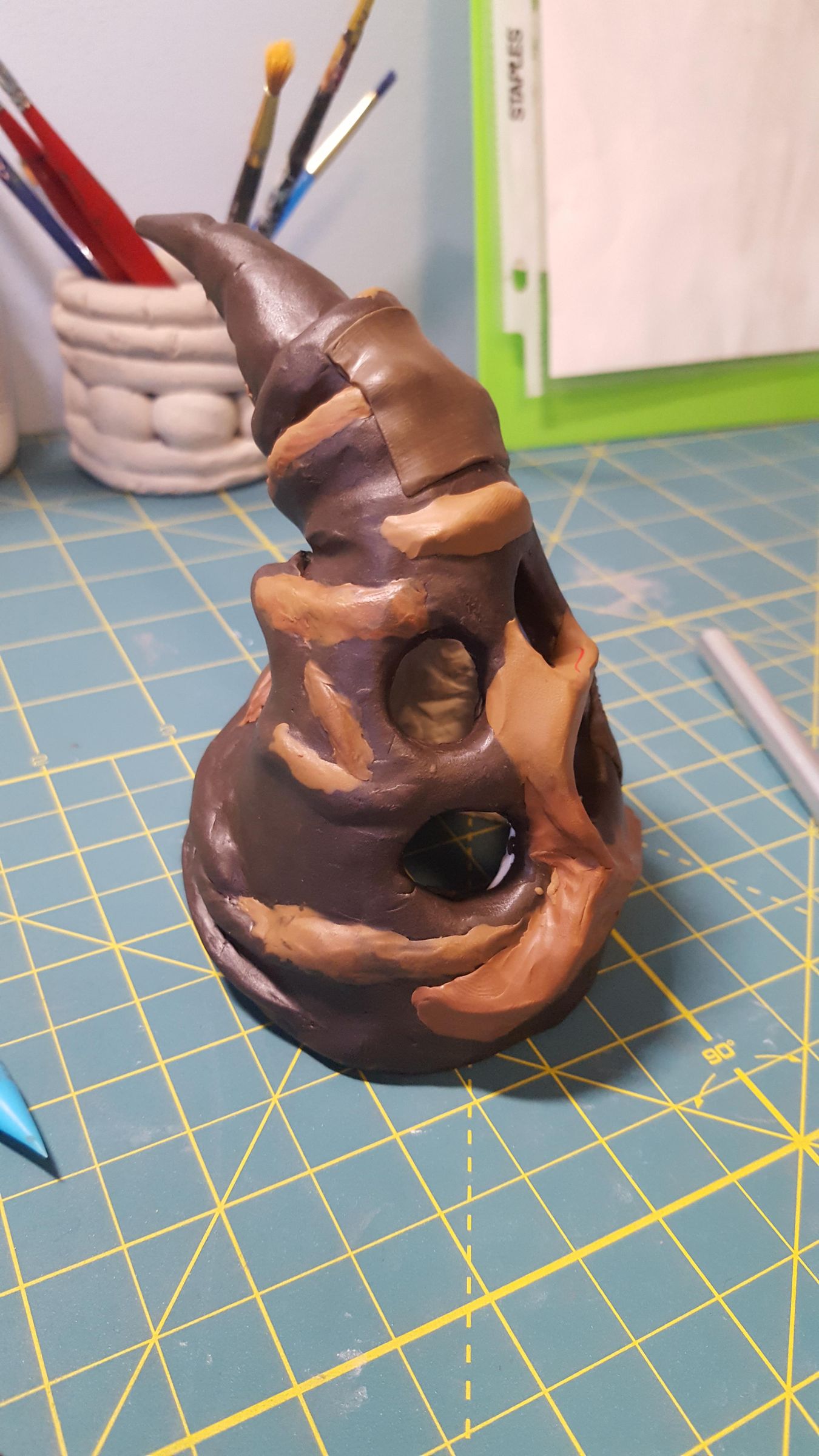 Clay Sorting Hat Pencil Holder on Stool (Harry Potter) : 18 Steps (with ...