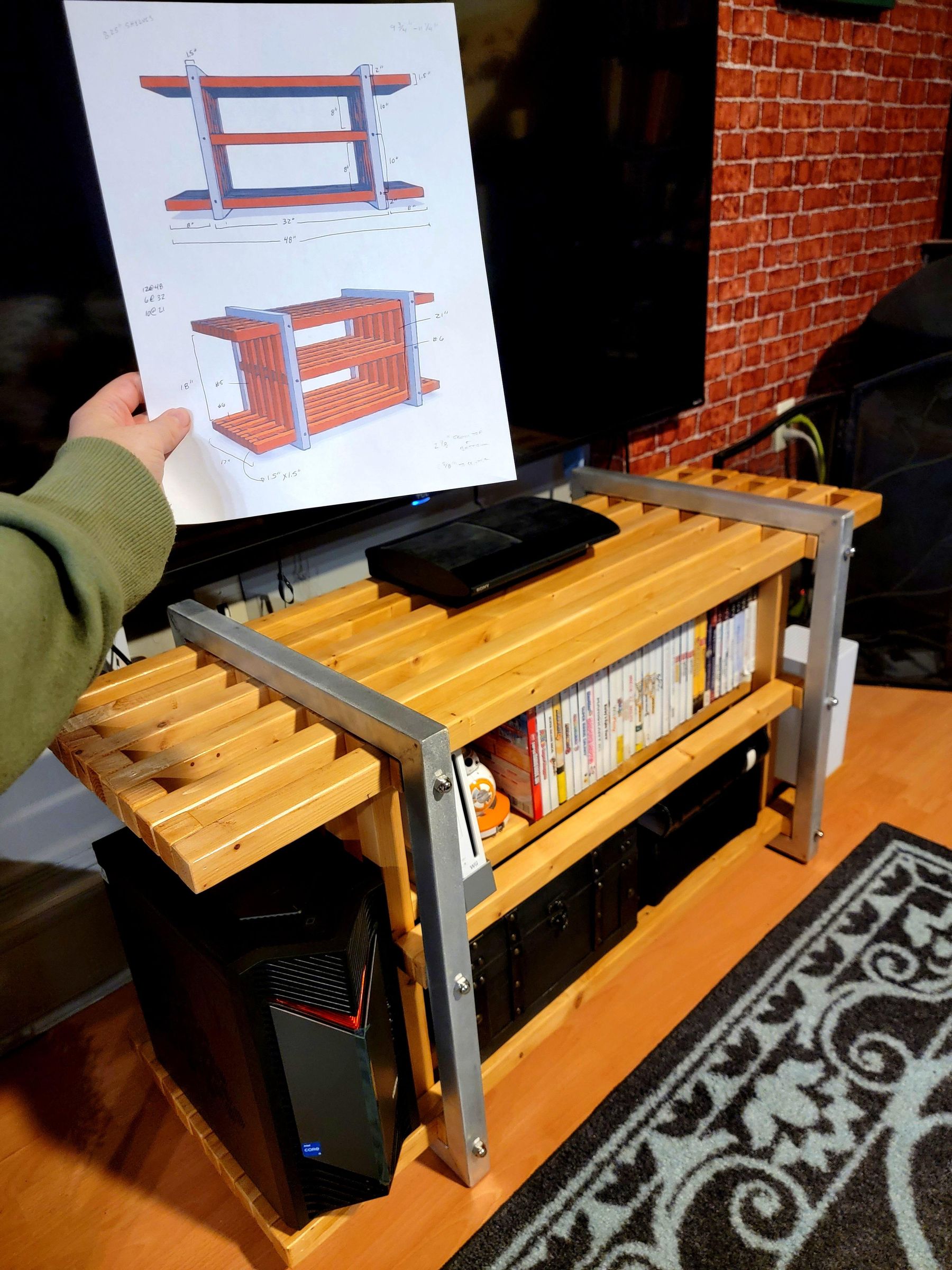 Industrial Style Entertainment Center : 12 Steps (with Pictures ...