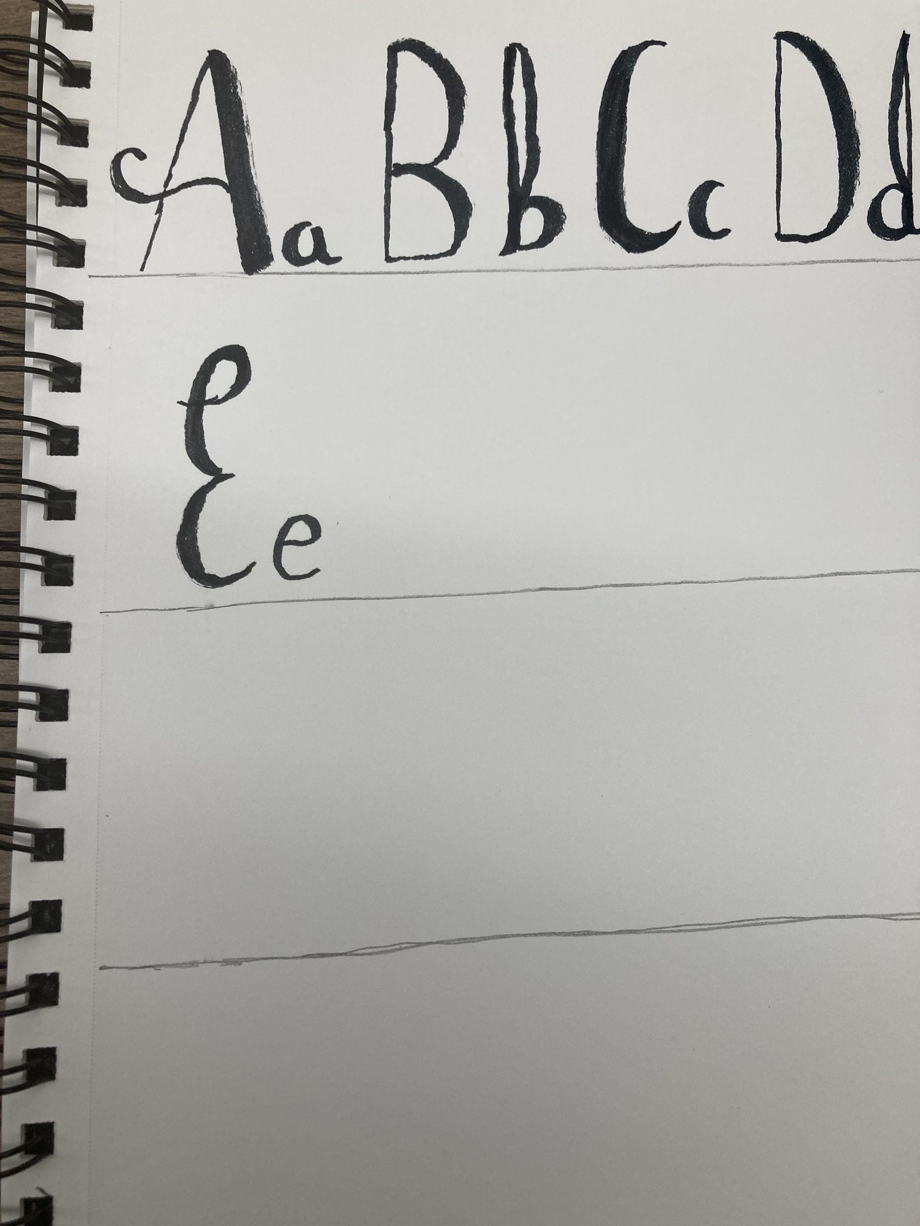 How to Make the Calligraphy Alphabet A-M Capitals and Lowercase, Using ...
