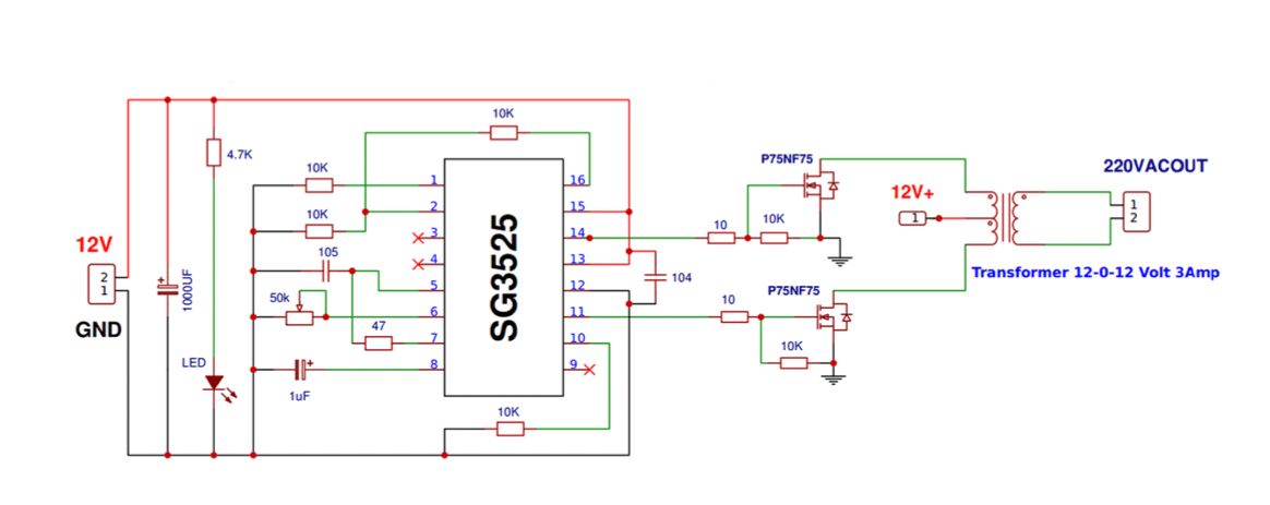 How to Build a 150W Inverter Using SG3525 and IRF3205 MOSFETs : 8 Steps ...