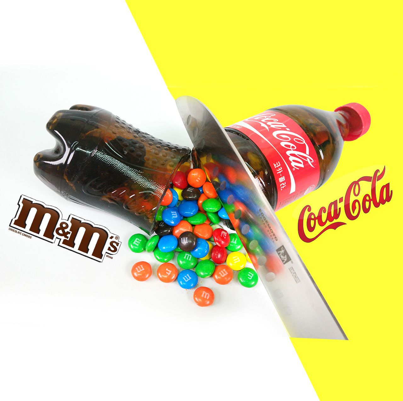 DIY Coca Cola Bottle Shape Gummy Jelly Dessert & M&M's Chocolate ...