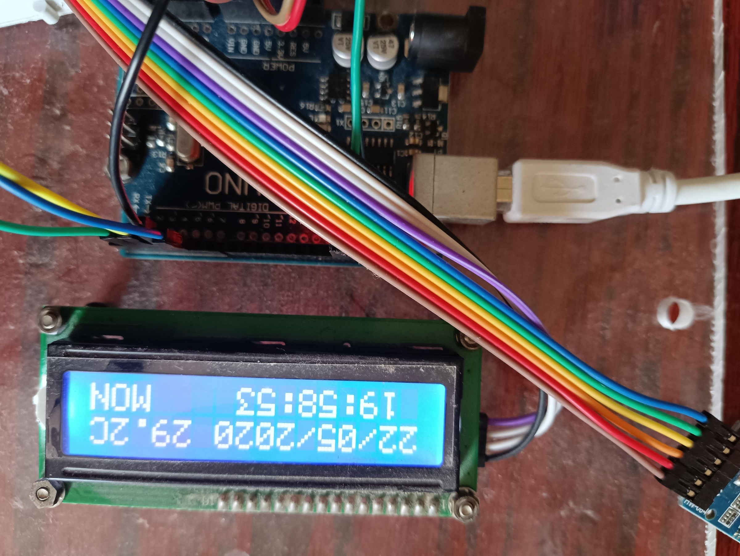 Arduino Uno Based Digital Clock, Calendar Cum Temperature Indicator ...