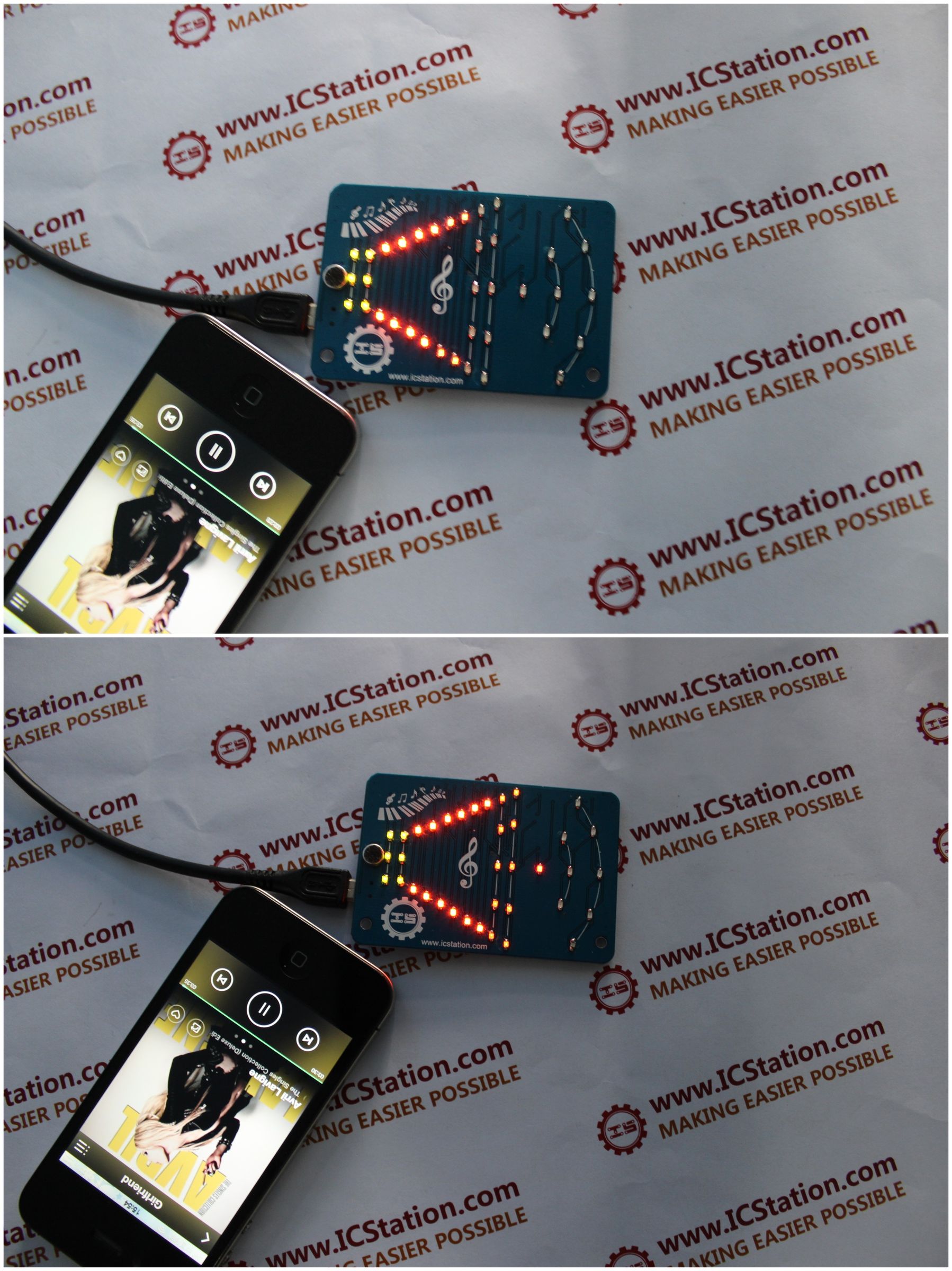 ICStation Sound Level Indicator LED Lights-Colored LED Lights Go With ...