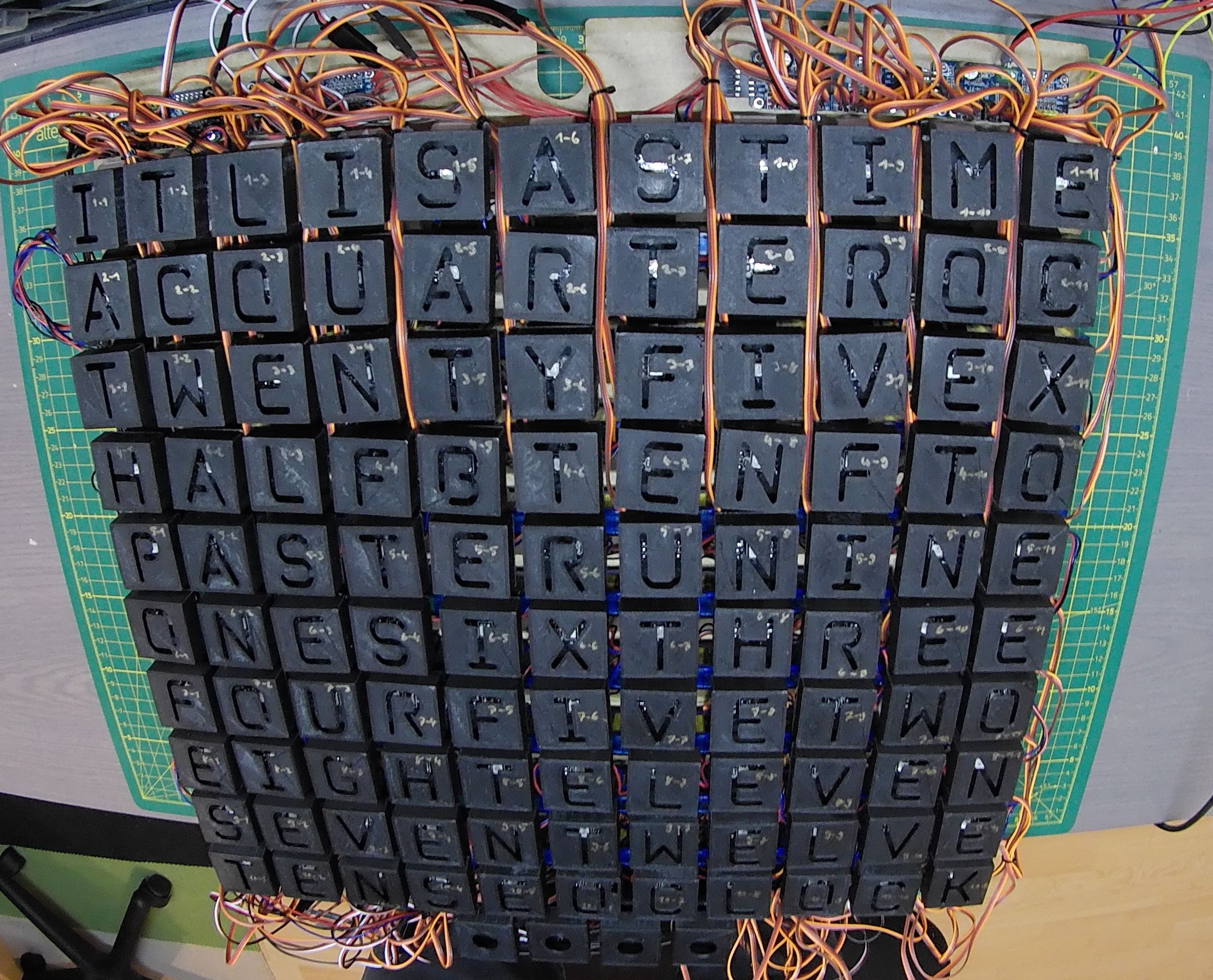 Word Clock Controlled by 114 Servos : 14 Steps (with Pictures ...