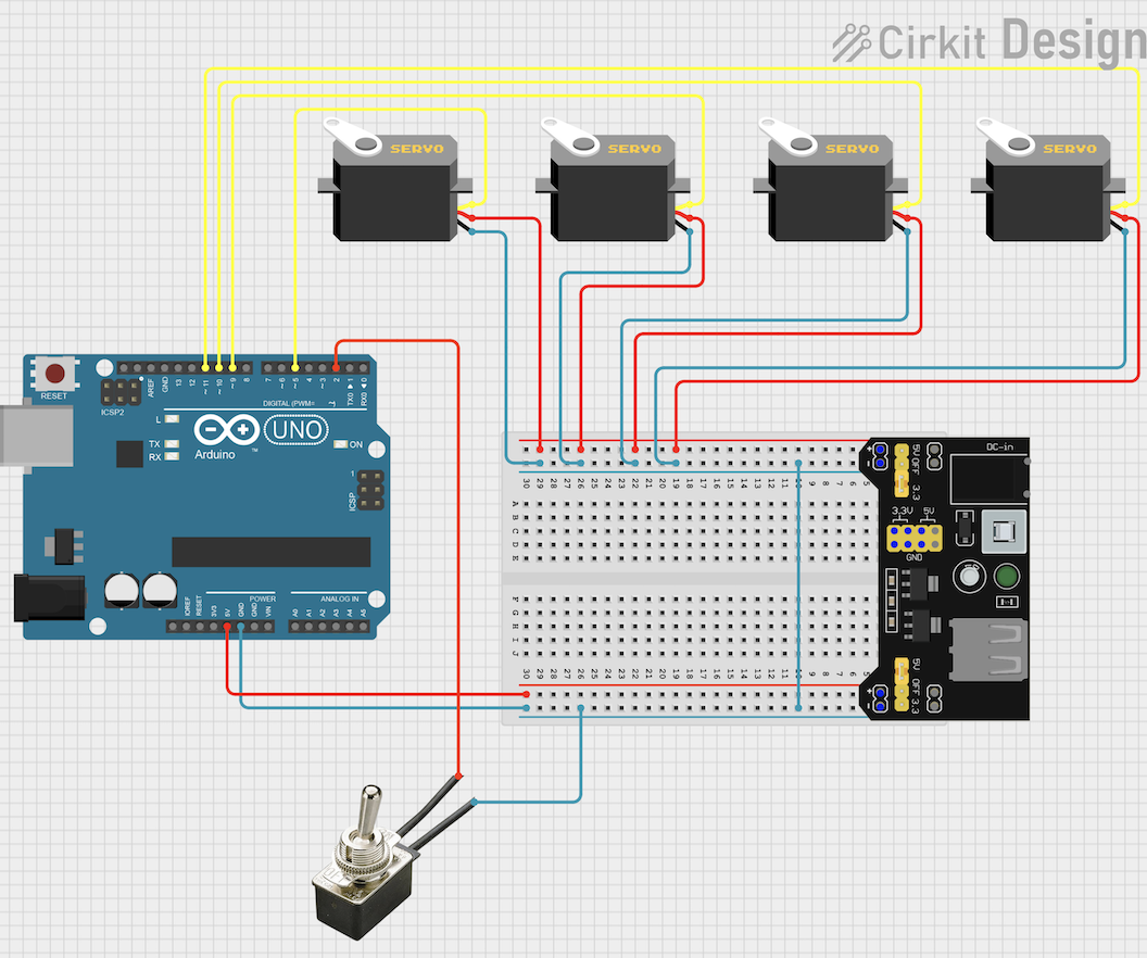 4 Servo Motors Controlled With a Toggle Switch : 3 Steps - Instructables