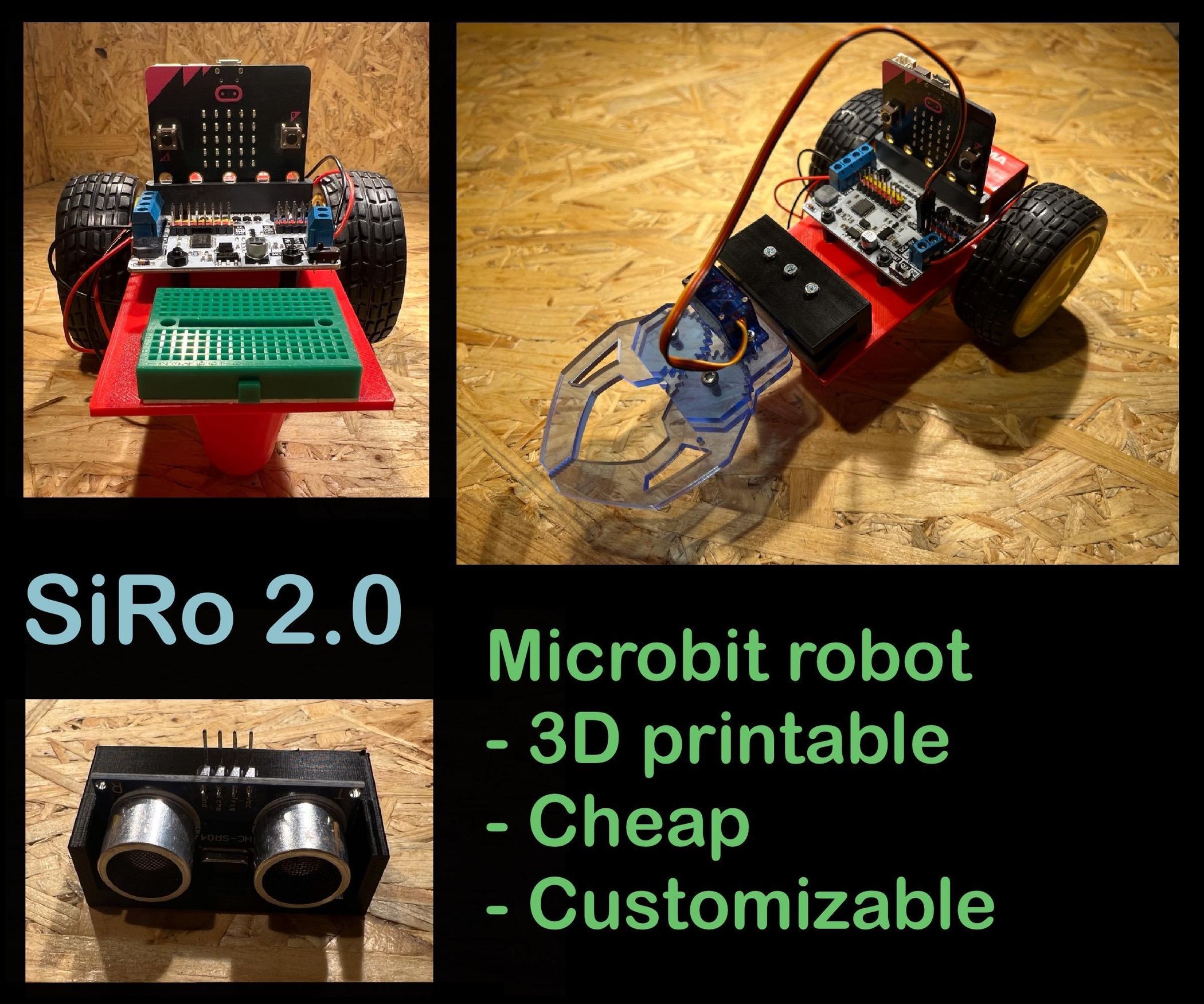 SiRo 2.0 - a Cheap 3d Printed Robot for Microbit : 11 Steps (with ...