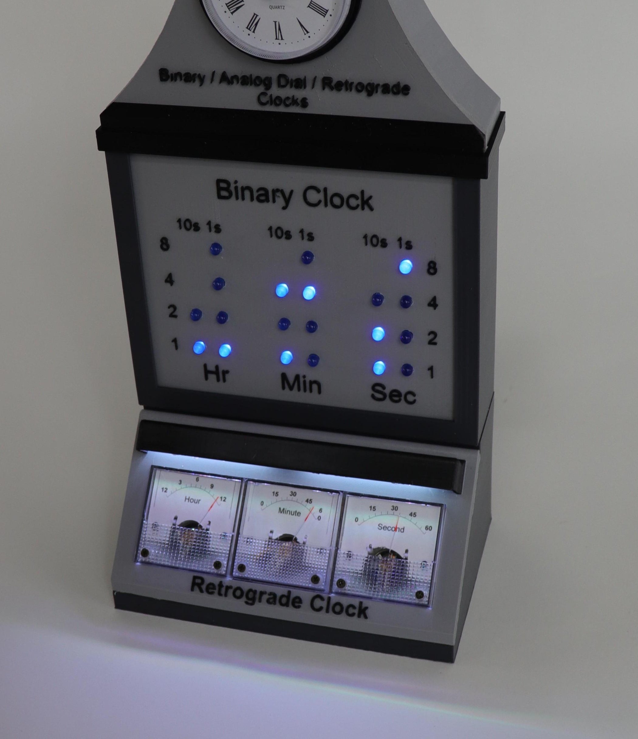Binary-Analog Dial-Retrograde Clock or the BAD-R Clock or the Rosetta Stone Clock : 7 Steps ...
