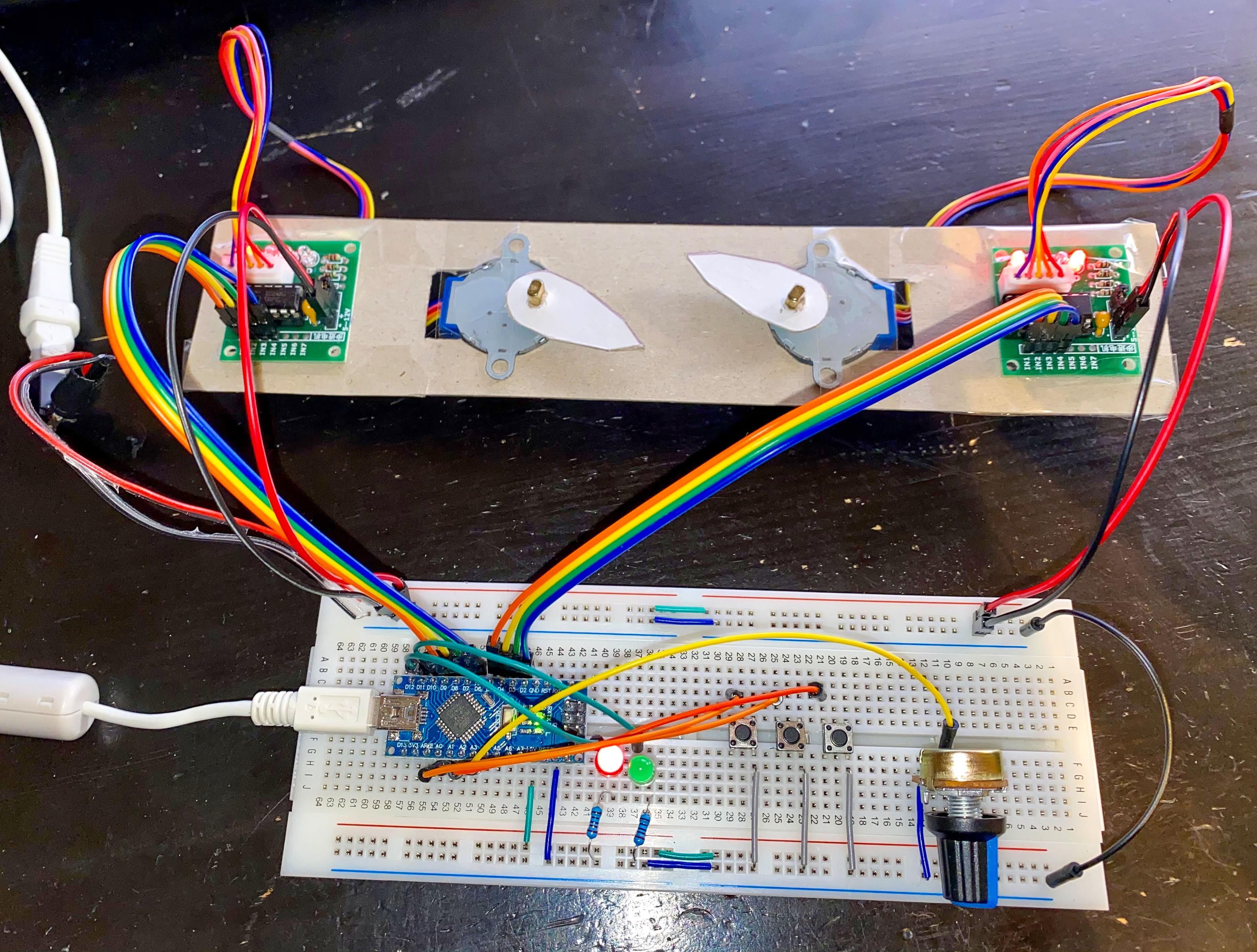 Synchronized 2-Axis Motion With Variable Speed (Arduino + LEDs + 28BYJ ...
