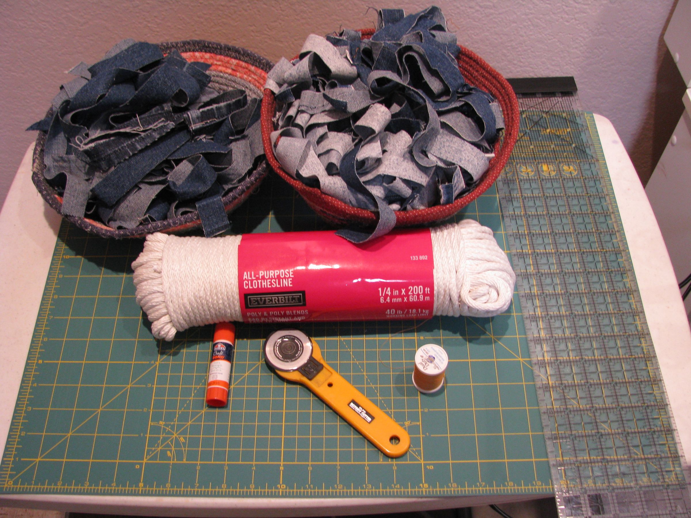 Denim Wrapped Rope Bowl : 7 Steps (with Pictures) - Instructables