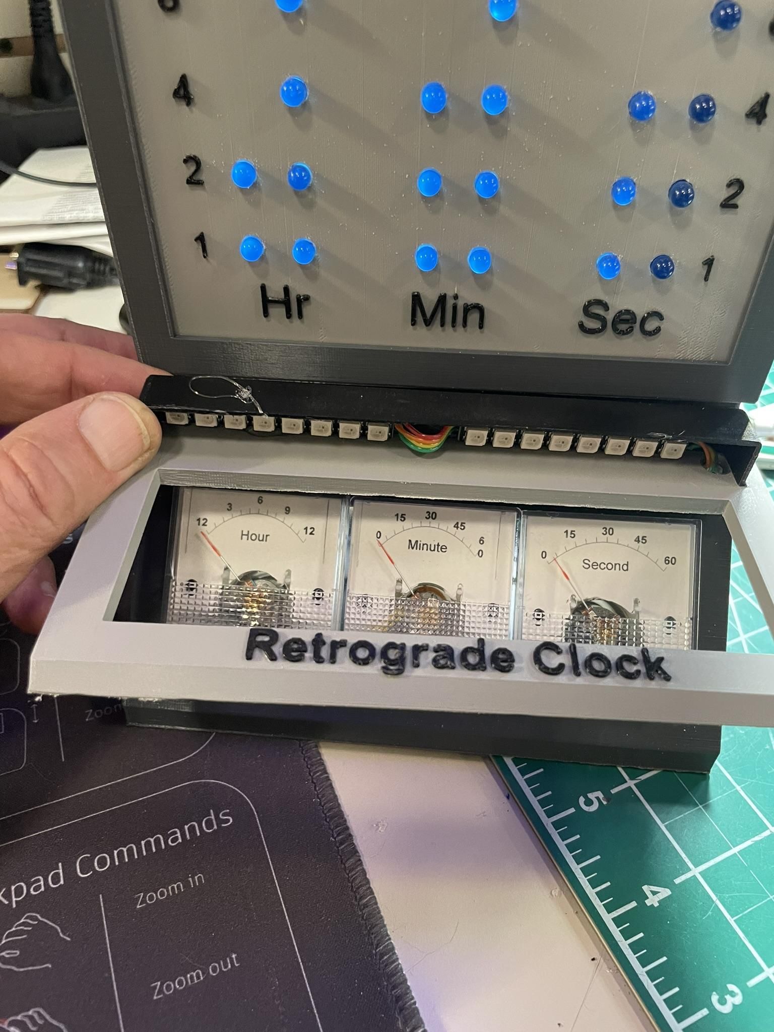 Binary-analog Dial-retrograde Clock Or The Bad-r Clock Or The Rosetta 