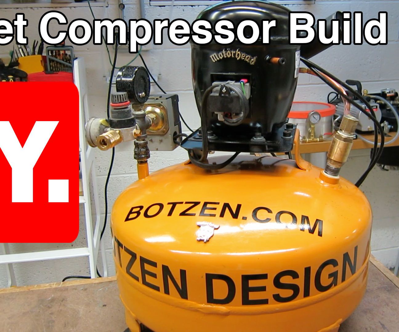 D.I.Y Ultra Quiet Shop Compressor From a Refrigerator Motor (compressor ...