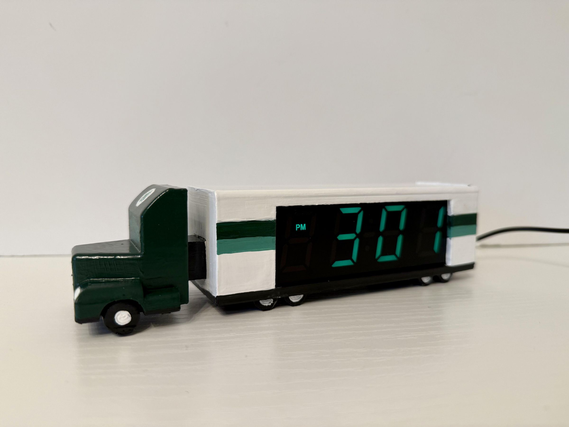 3D Printed Custom Model Truck Digital Clock & Alarm : 3 Steps ...