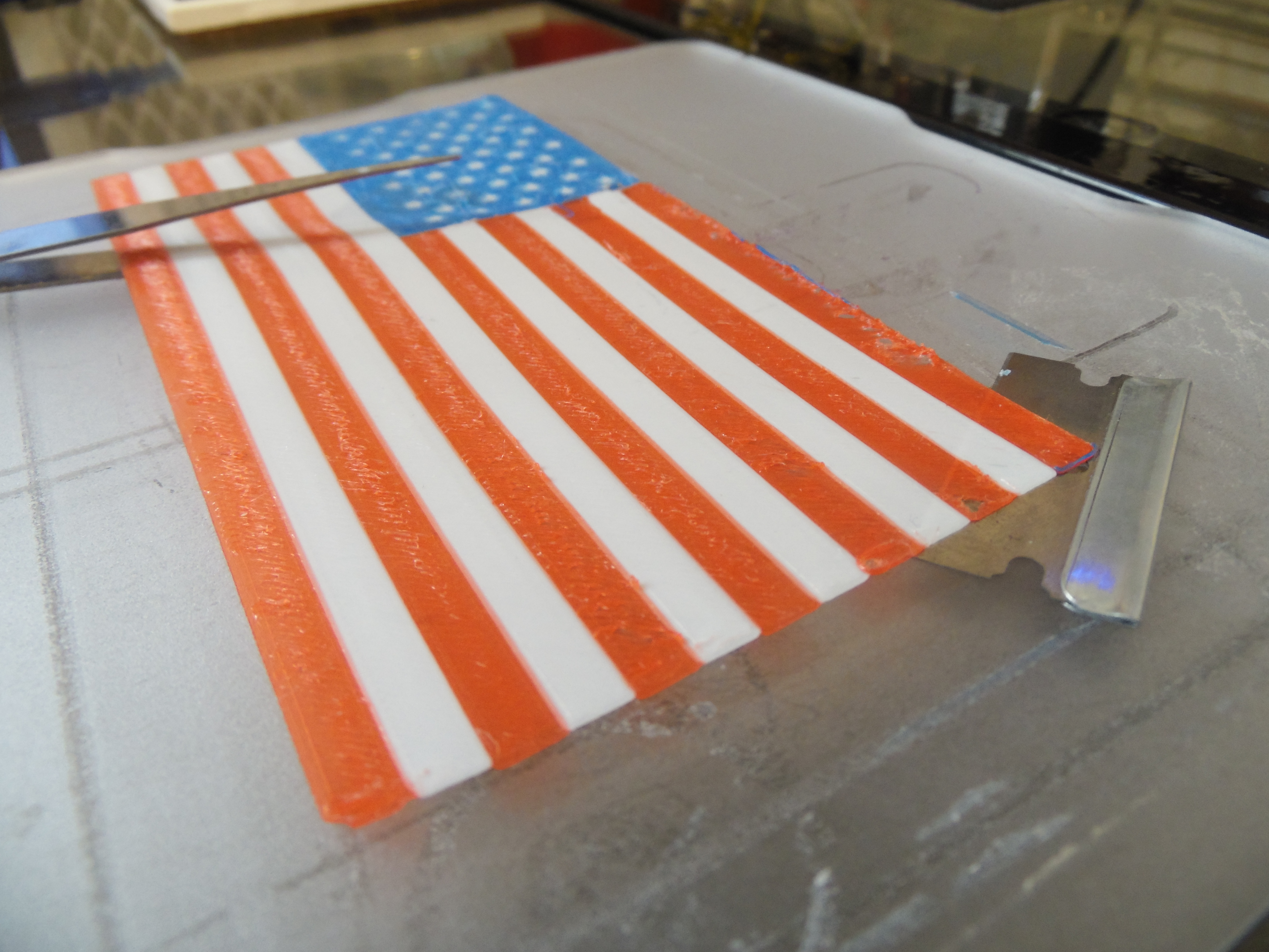 3D Printed American Flag - Multicolor Single Extruder Printing : 5 ...
