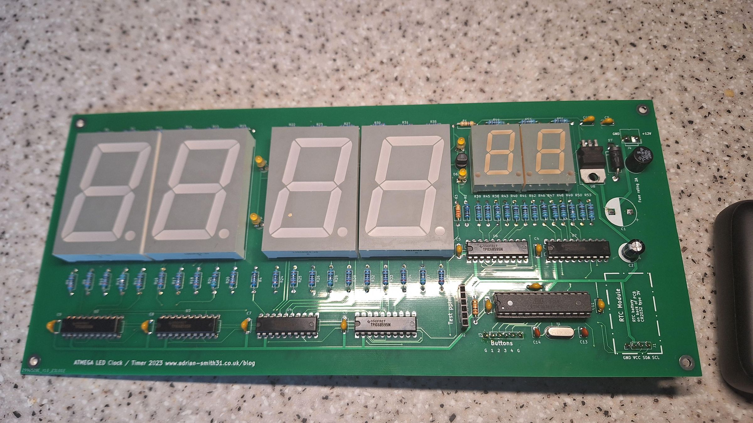 Large 6 Digit LED Clock 1.8" + 0.8" High Digits Using Arduino and DS3231 RTC : 5 Steps ...