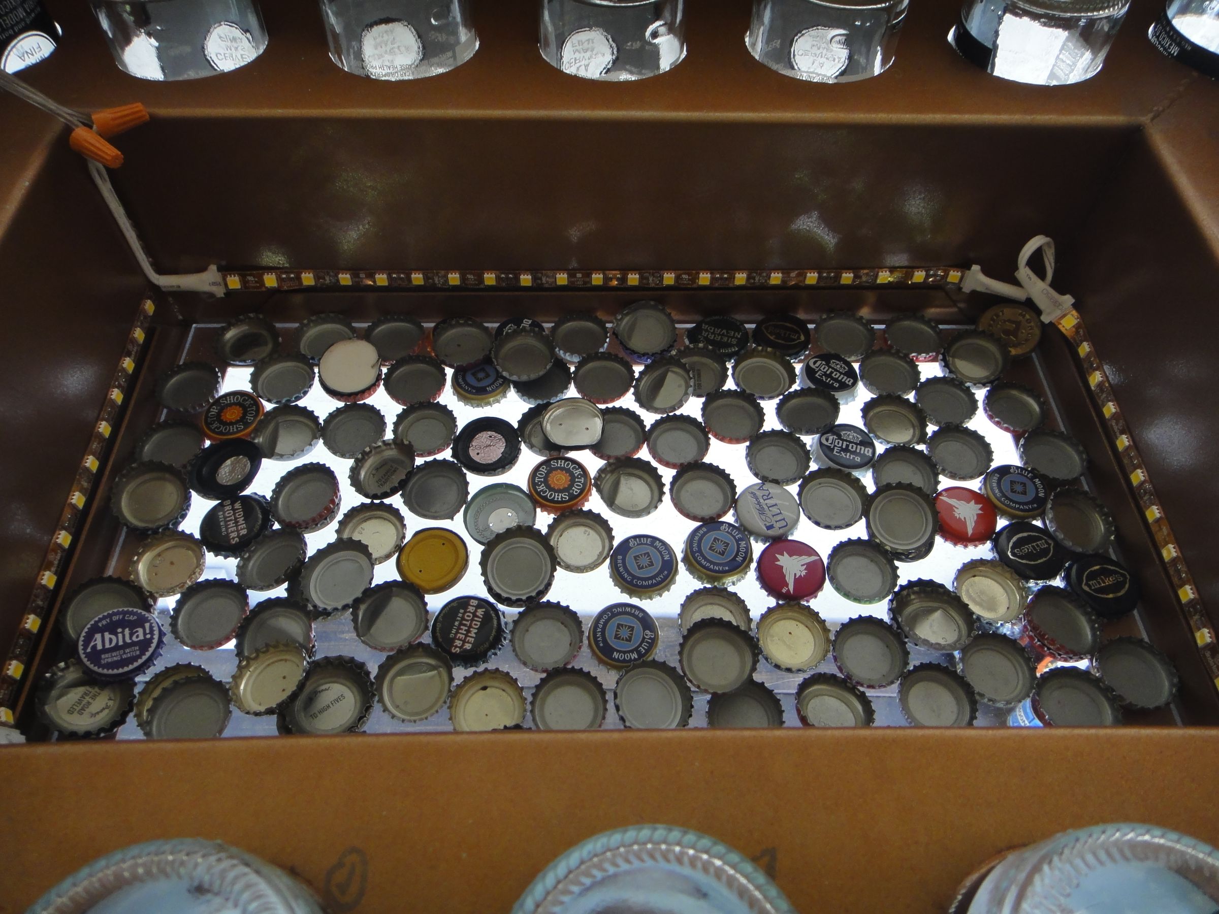 Aluminum Copper Colored Beer Bottle LED Light Chandelier (With Cap ...