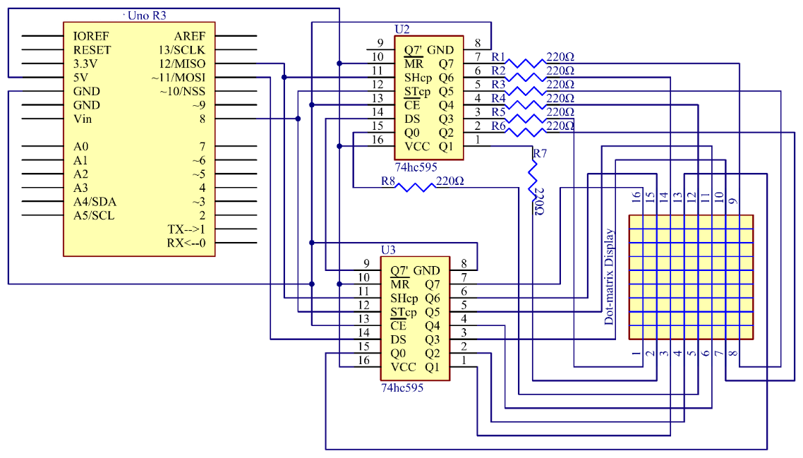 Dot Matrix LED Display Using Arduino Uno R3 : 6 Steps - Instructables