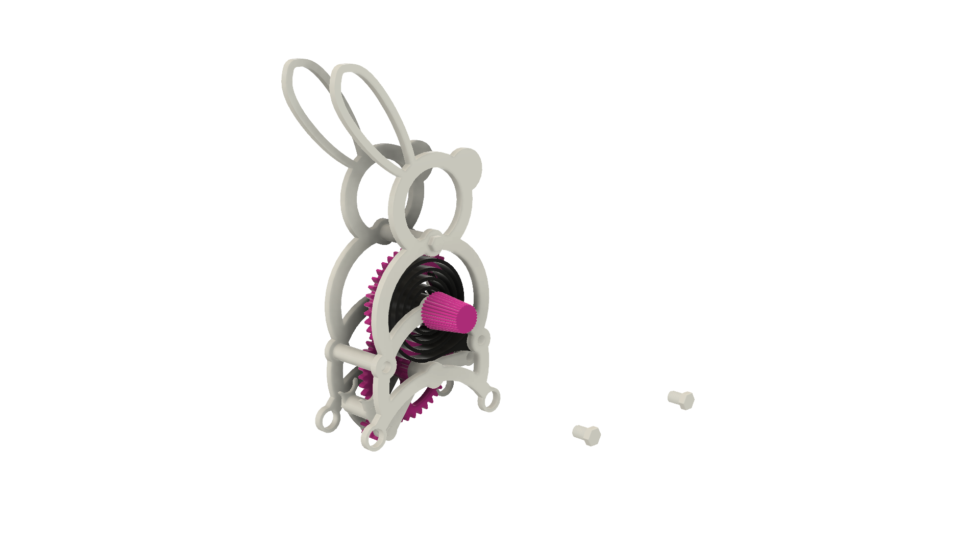 Windup Bunny 2 With a PLA Spring Motor and Floating Pinion Drive : 5 ...