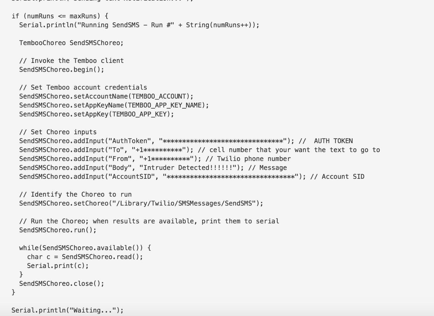 Intruder Alarm With Text Message Notification : 5 Steps - Instructables