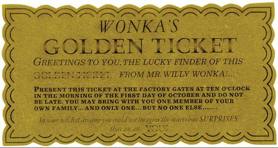 Golden Ticket Charlie And The Chocolate Factory Template