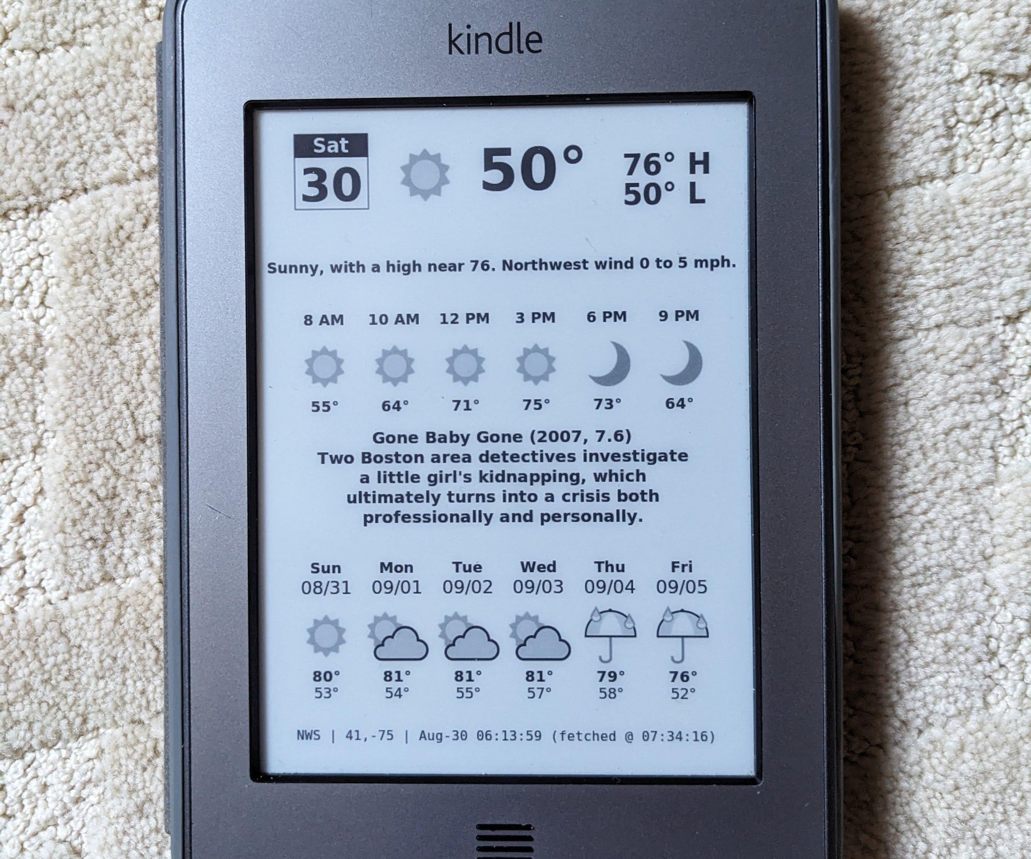 Kindle E-INK Weather Dashboard : 9 Steps - Instructables