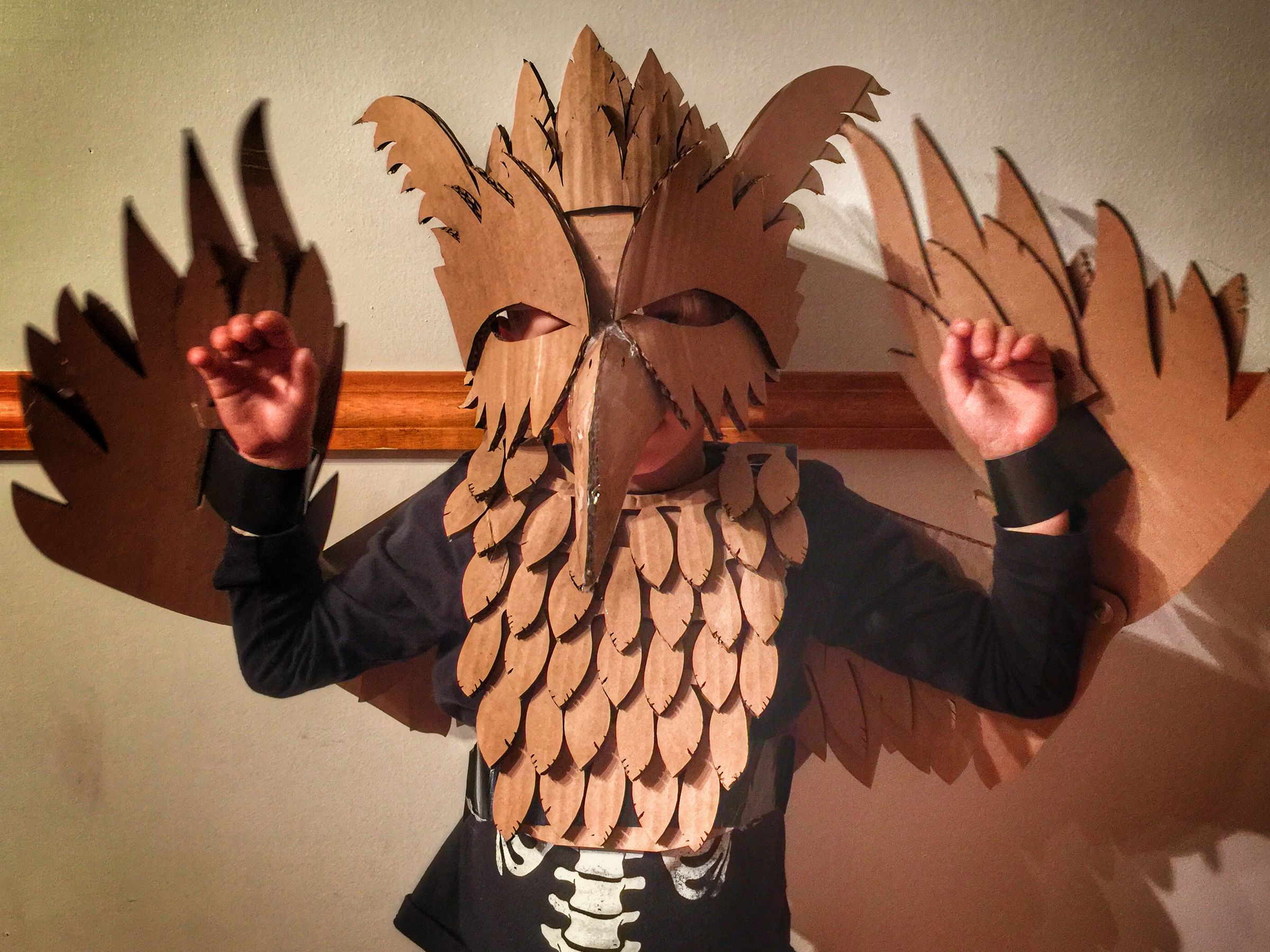 Cardboard Bird Man Costume With Wings : 4 Steps (with Pictures ...