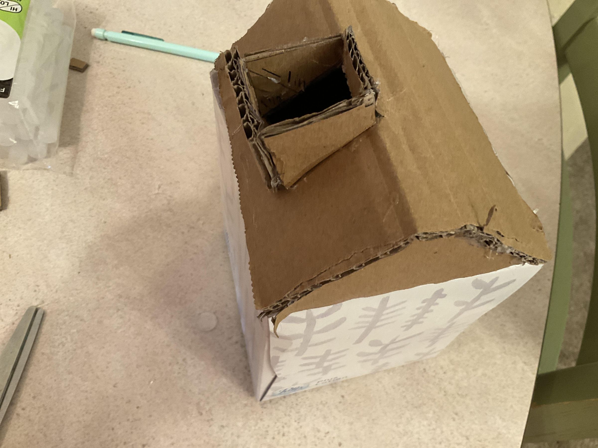 Simple Cardboard House Tissue Box!! (In Five Steps!) : 5 Steps ...
