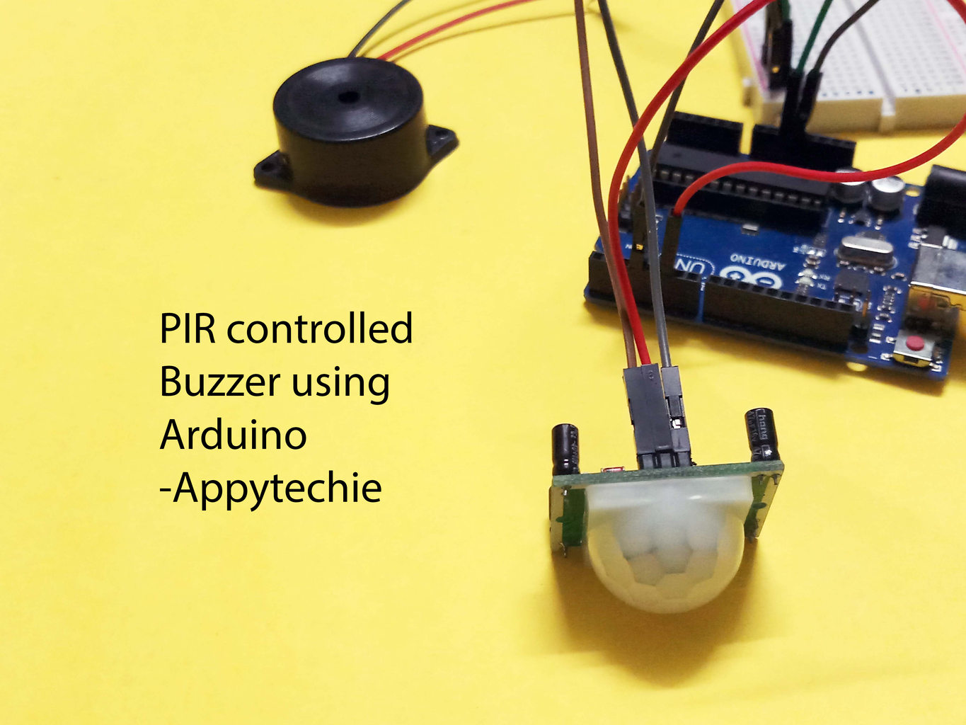 Pir Controlled Buzzer Using Arduino 5 Steps Instructables