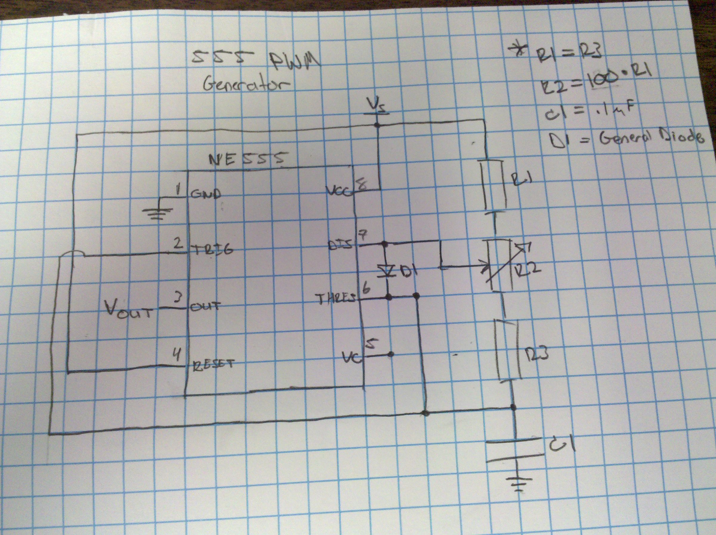 Yet Another Simple Pot-controlled 555 PWM Generator : 4 Steps ...